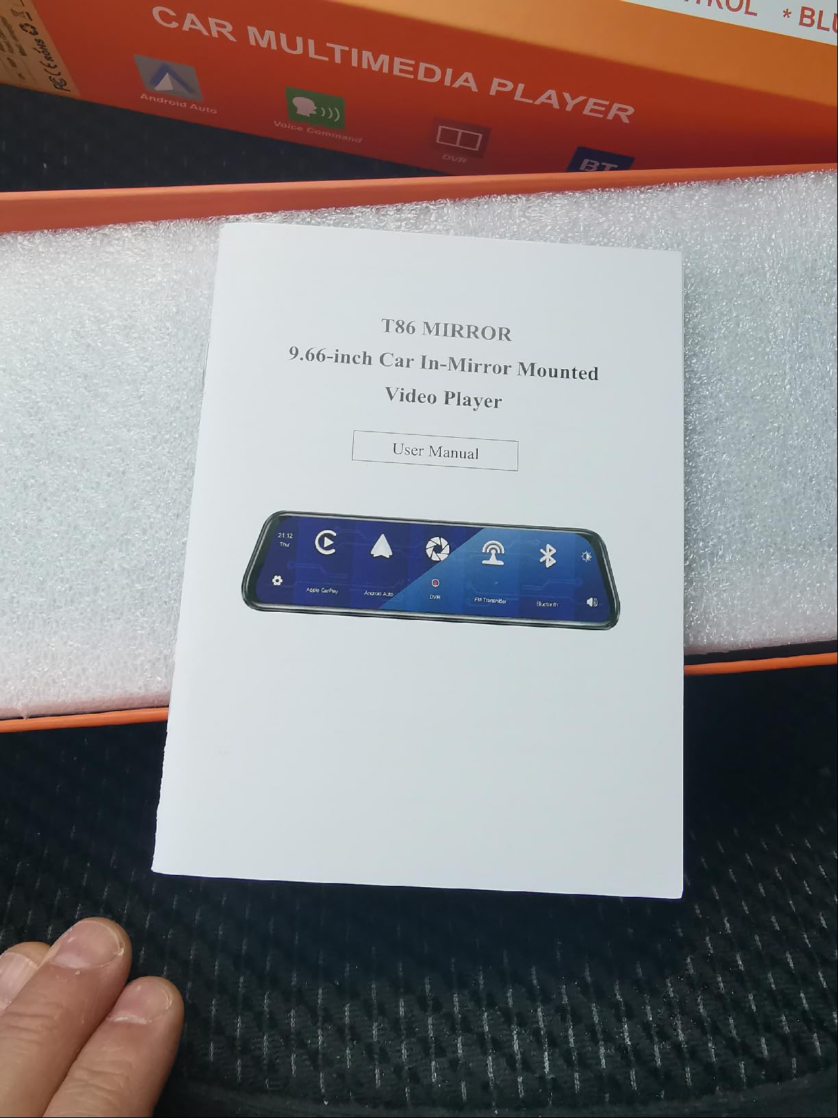 9,66 '' Dashcam Voiture Rétroviseur avec Carplay Android Auto sans Fil ...