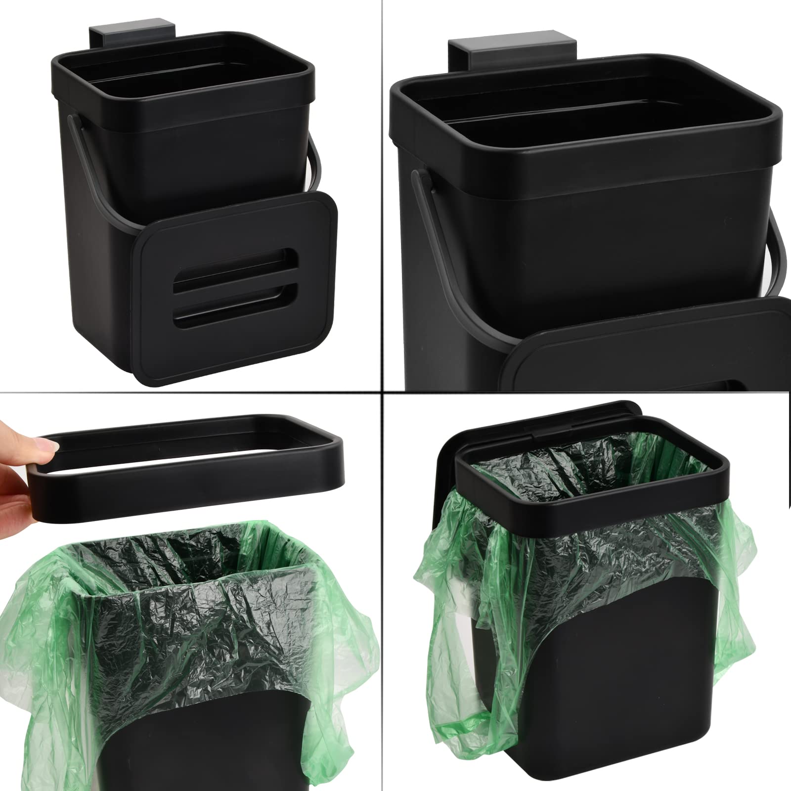 Small Kitchen Compost Container Modern Kitchen Compost Bin, 2 Colors,