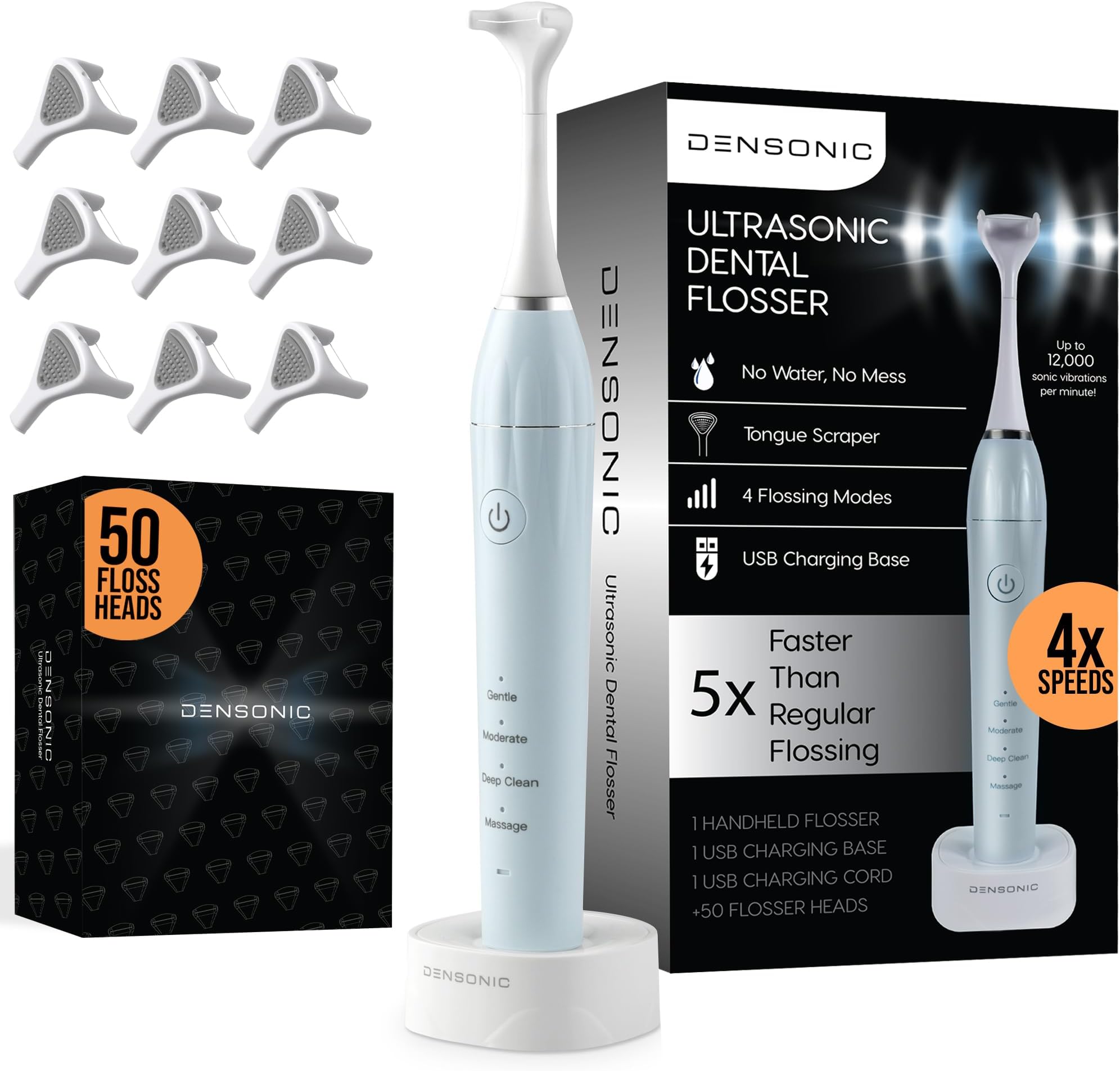 Amazon.com: DENSONIC Electric Flosser Kit with Tongue Scraper | No ...
