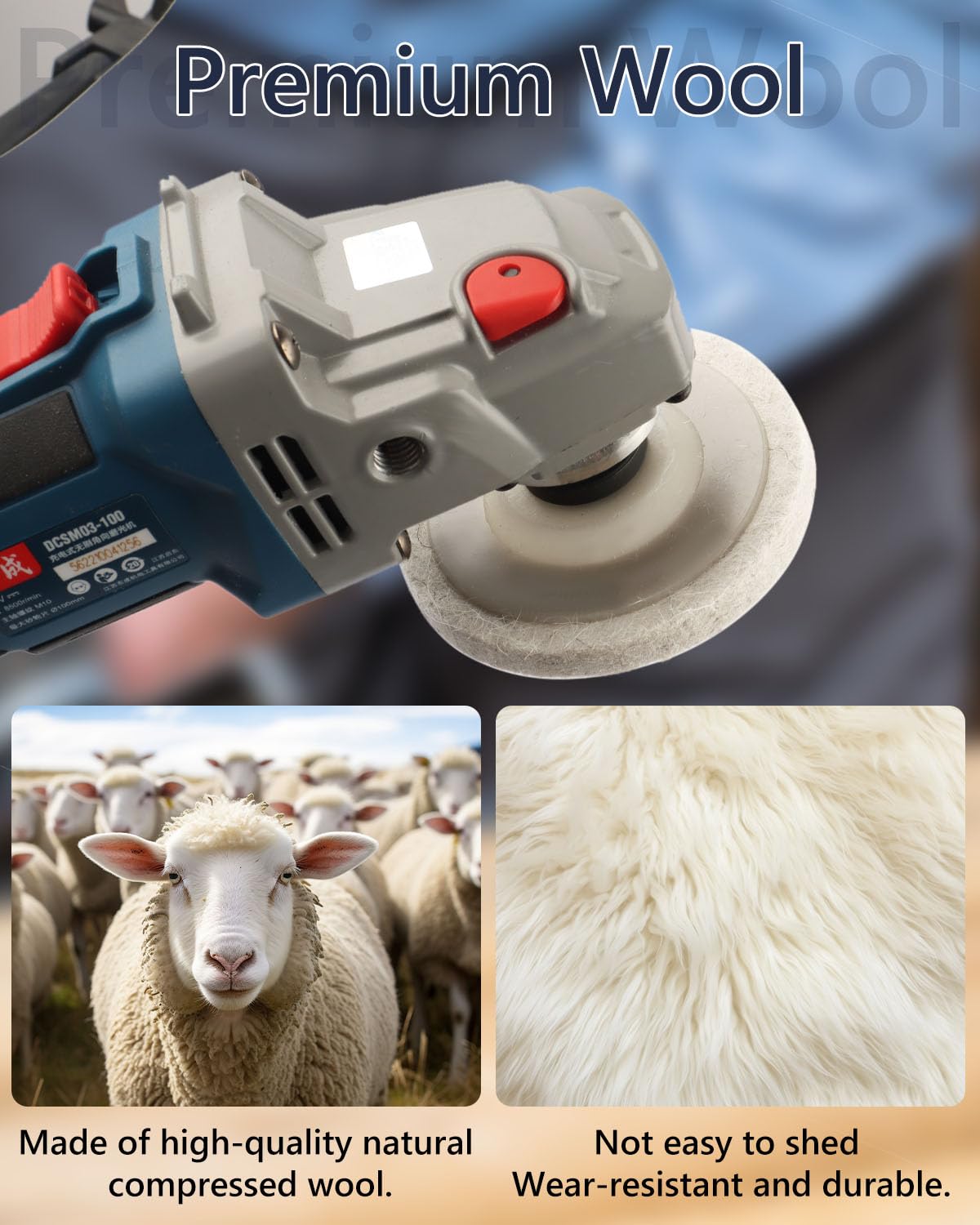 Snapklik.com : 4" Wool Felt Polishing Wheel Disc, 10 Pack Angle Grinder ...