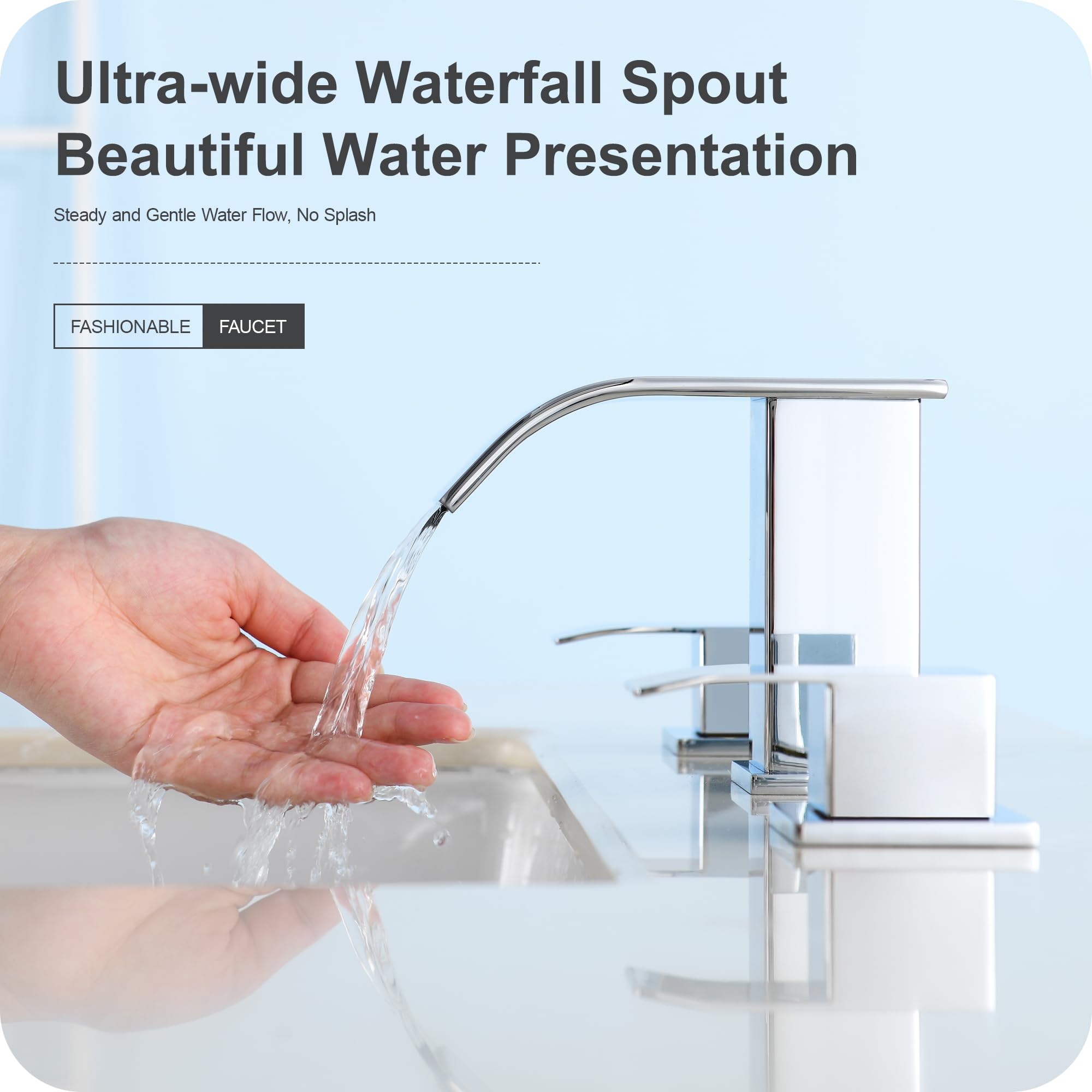 Faucets Powerpoint PROOX 8 In. Widespread 2 Handle Waterfall Spout