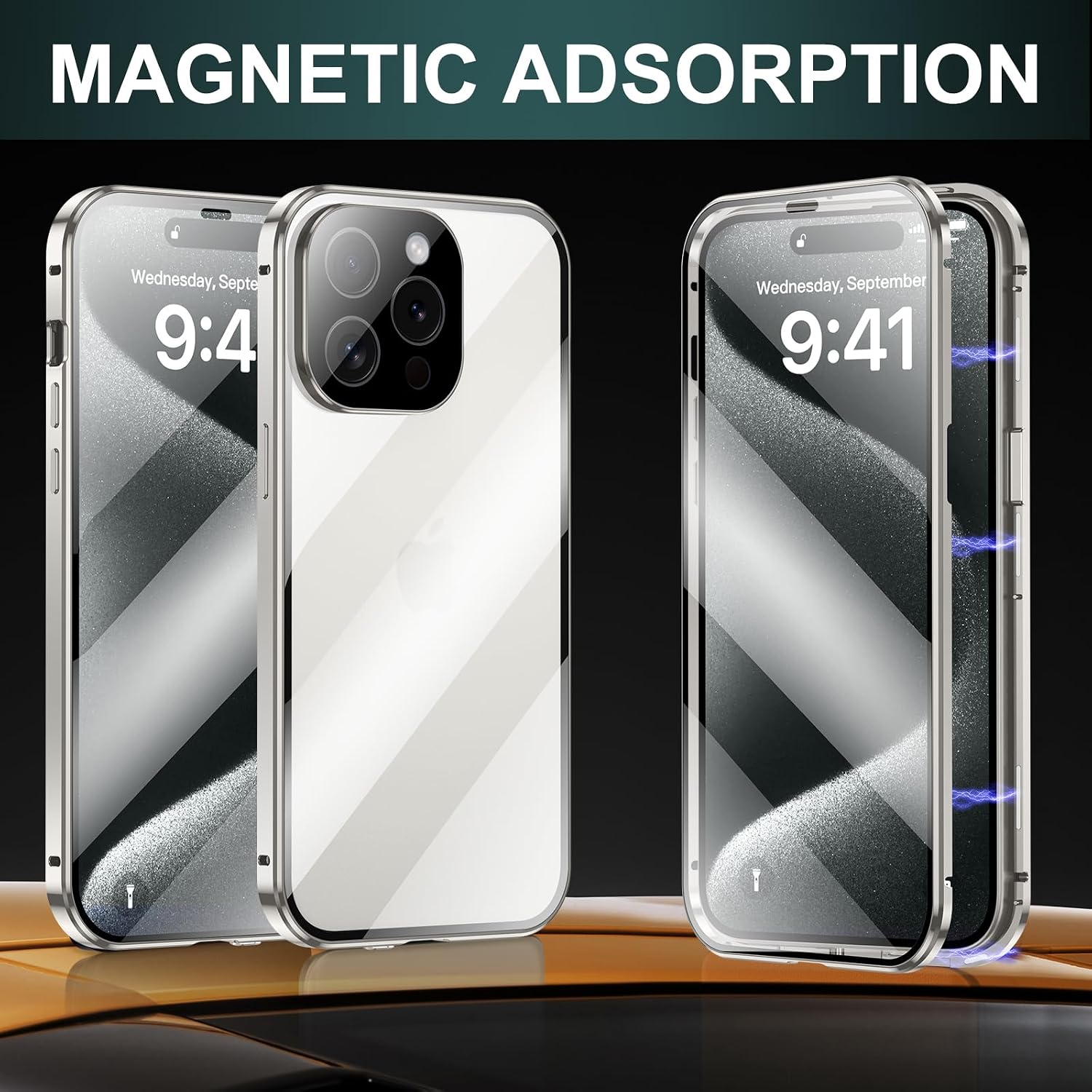Jonwelsy Funda para iPhone 15 Pro Max, 360 grados frontal y trasera ...