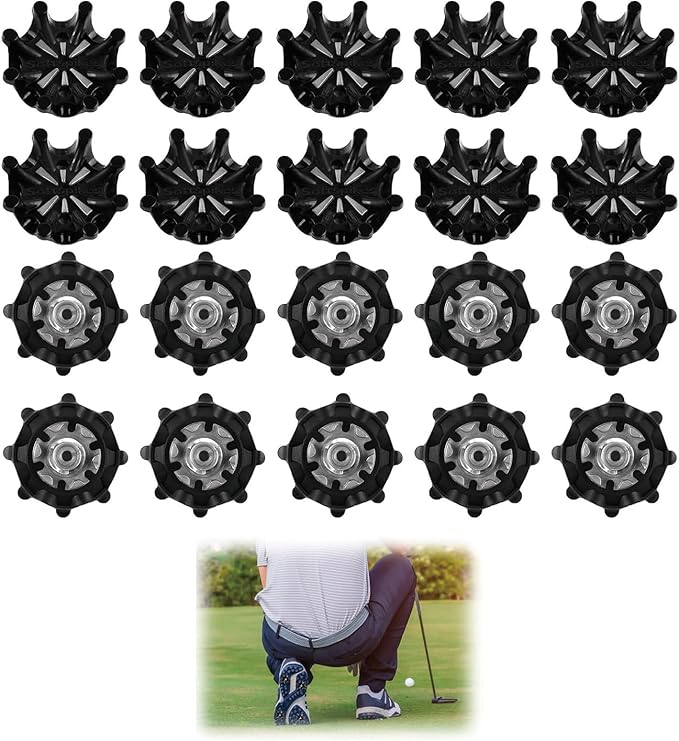 Golf Shoe Spikes, 20PCS Replacement Spikes for Running Shoes, Black ...