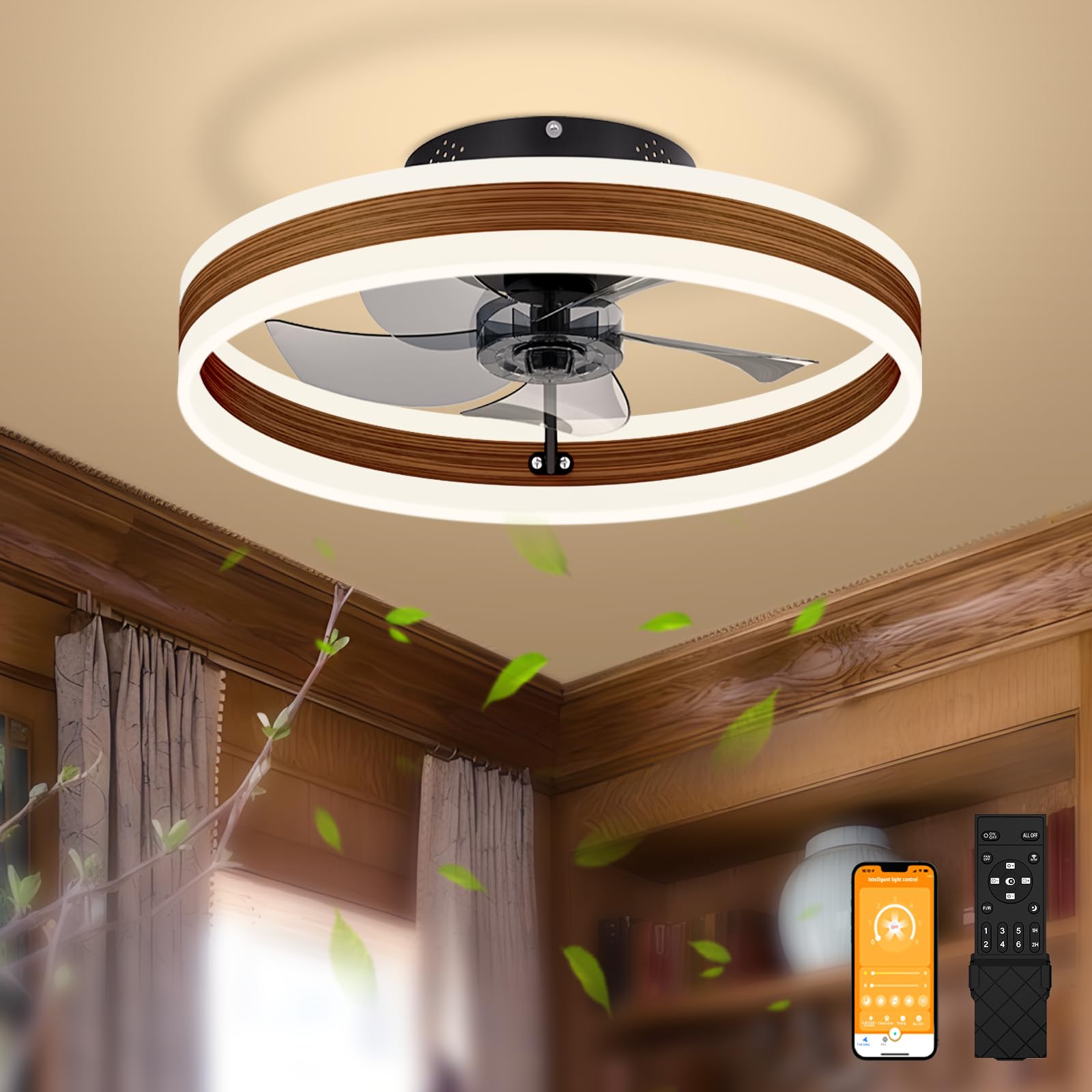 Amazon.com: VOLISUN Fandelier Ceiling Fans with Lights and Remote, 15 ...