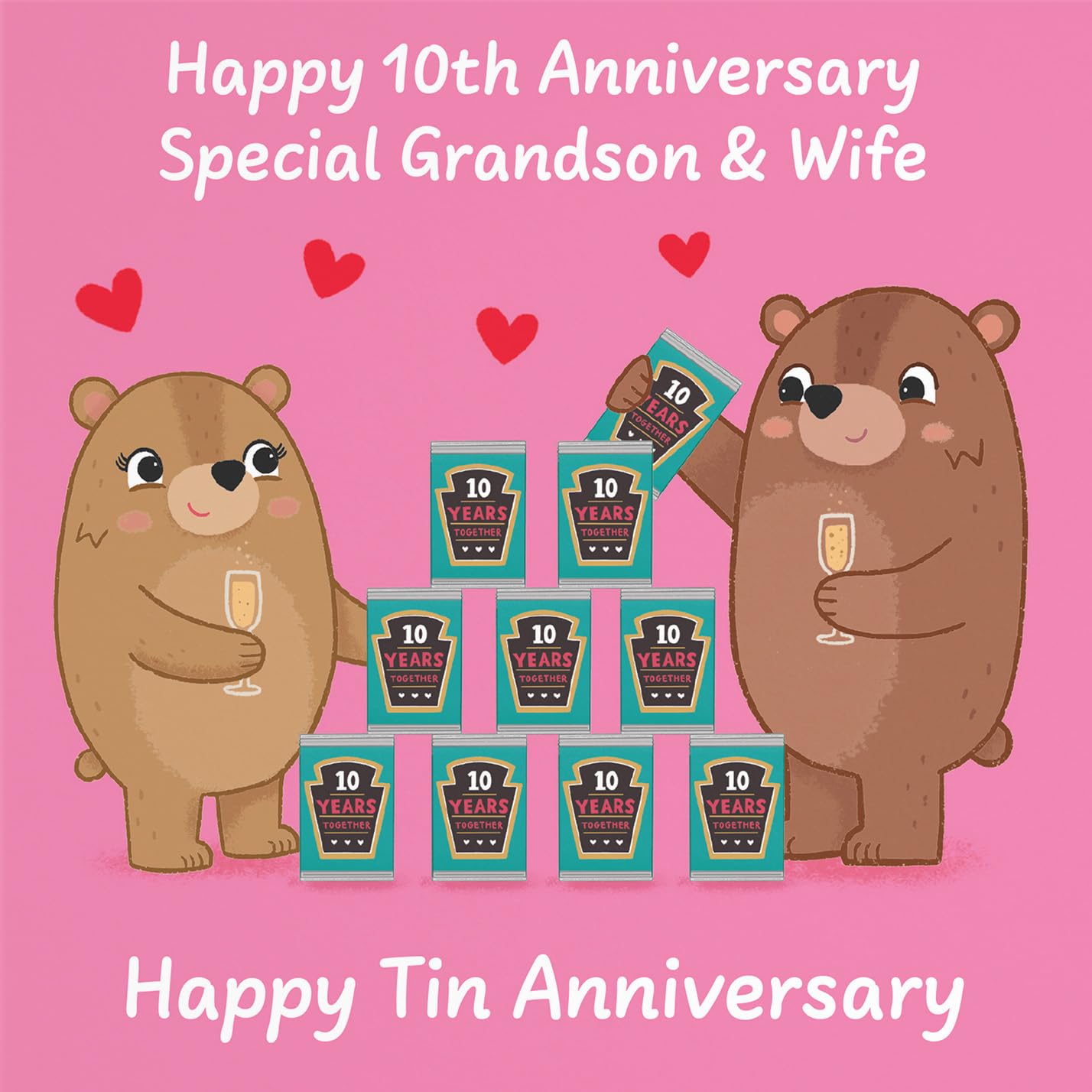 Hunts England – Grandson And Wife 10th Anniversary Card – Tin ...