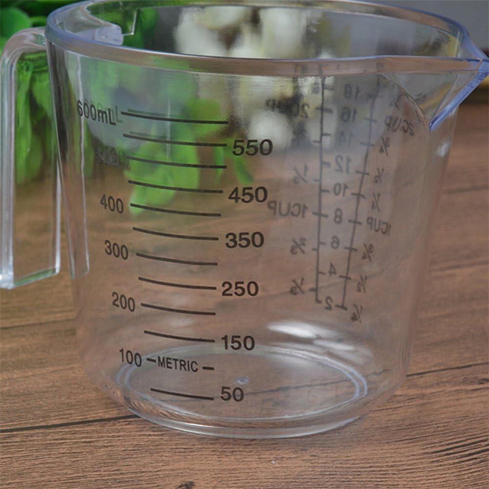 Amazon.com: 600ml Transparent Cup Scale Plastic Measuring Cup Measuring ...