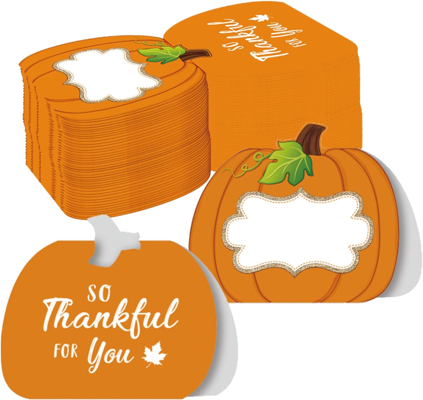 Amazon.com: 40 Pumpkin Thanksgiving Name Cards - Folding Table Setting ...