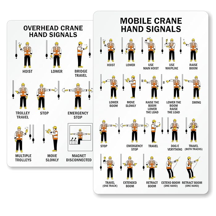 Buy SmartSign "Mobile Crane Hand Signals/Overhead Hand Signals" 2 ...