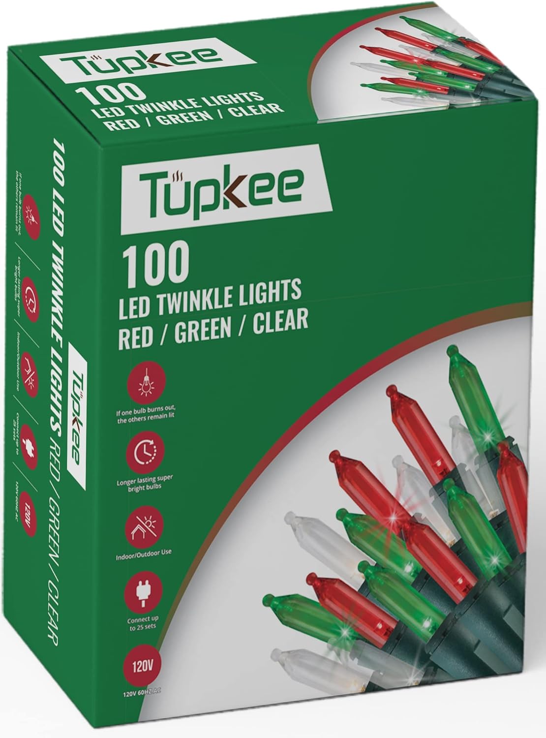 Amazon.com: Christmas LED Random Twinkle Lights - 100 LED Red, Green ...