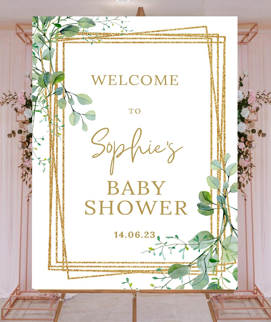 And Stand Baby Nest Personalised Pink Safari Jungle Welcome Board Sign ...