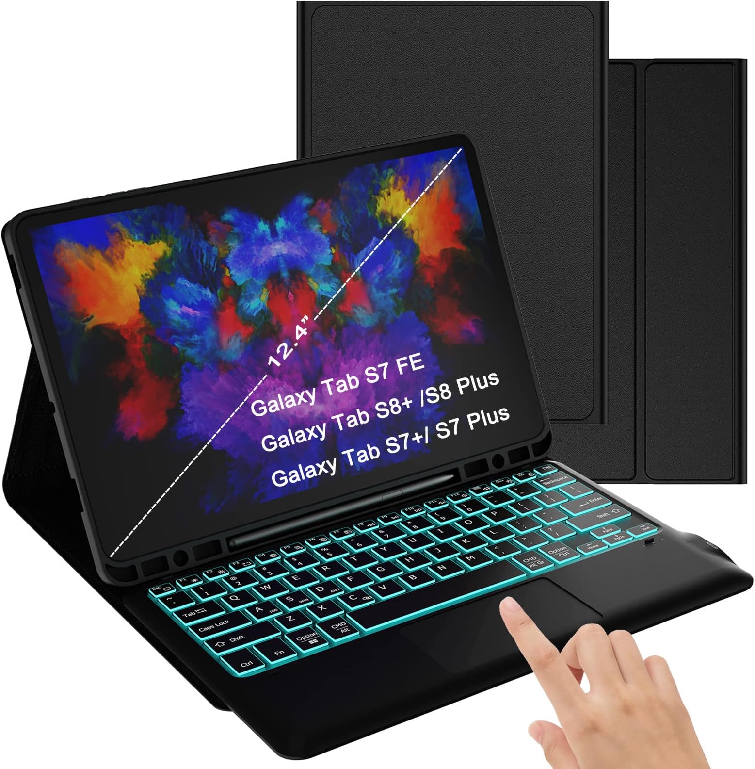 Cribun For Samsung Galaxy Tab S7 Fe/S7 Plus/S8 Plus 12.4" Case With ...