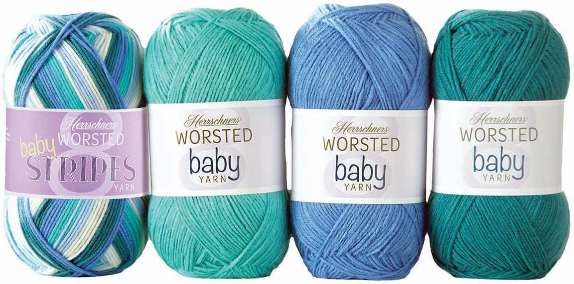 Amazon.com: Herrschners Worsted 8 Baby Stripes Yarn Pack