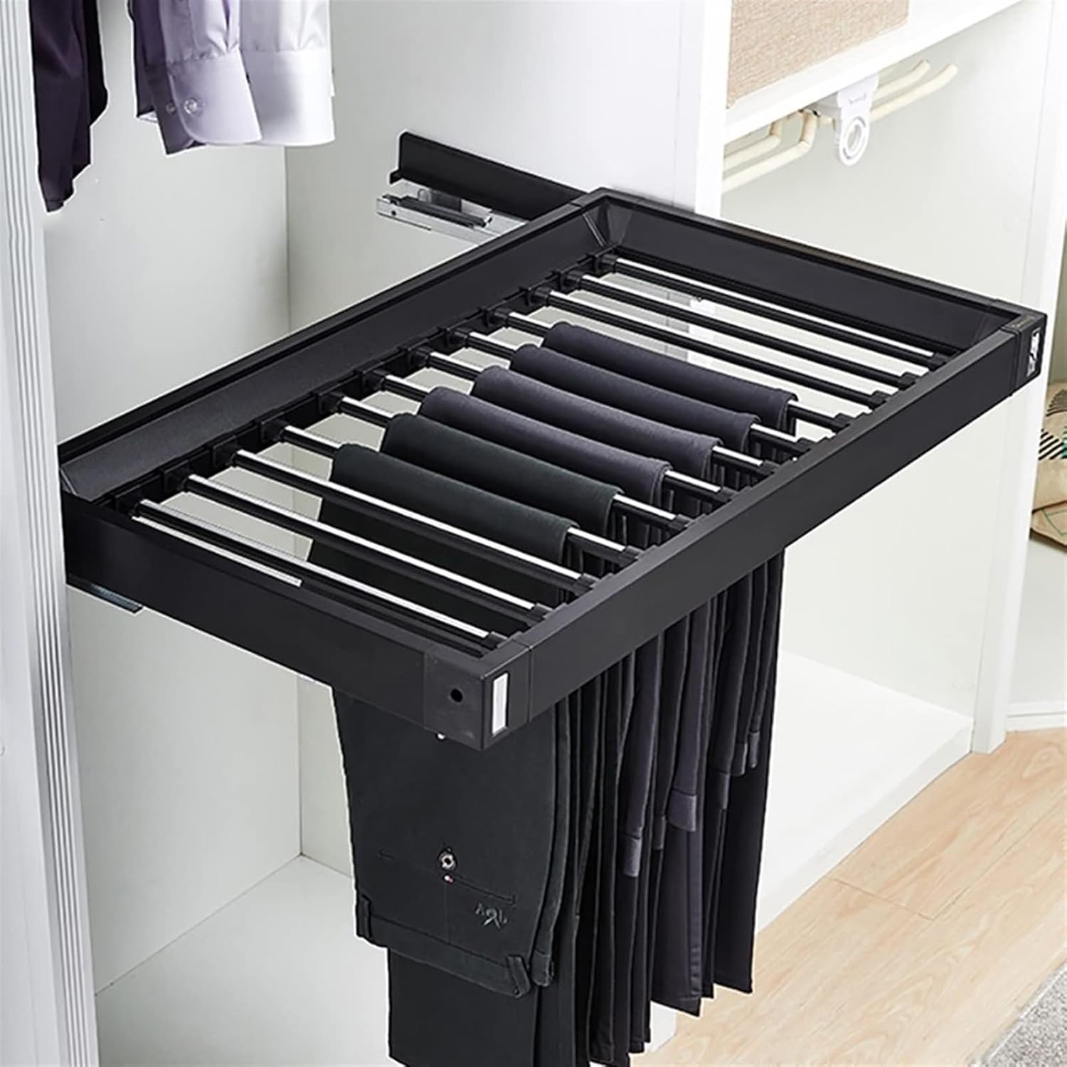 Amazon.com: Retractable Closet Rod - Pull Out Closet Rod, Adjustable ...