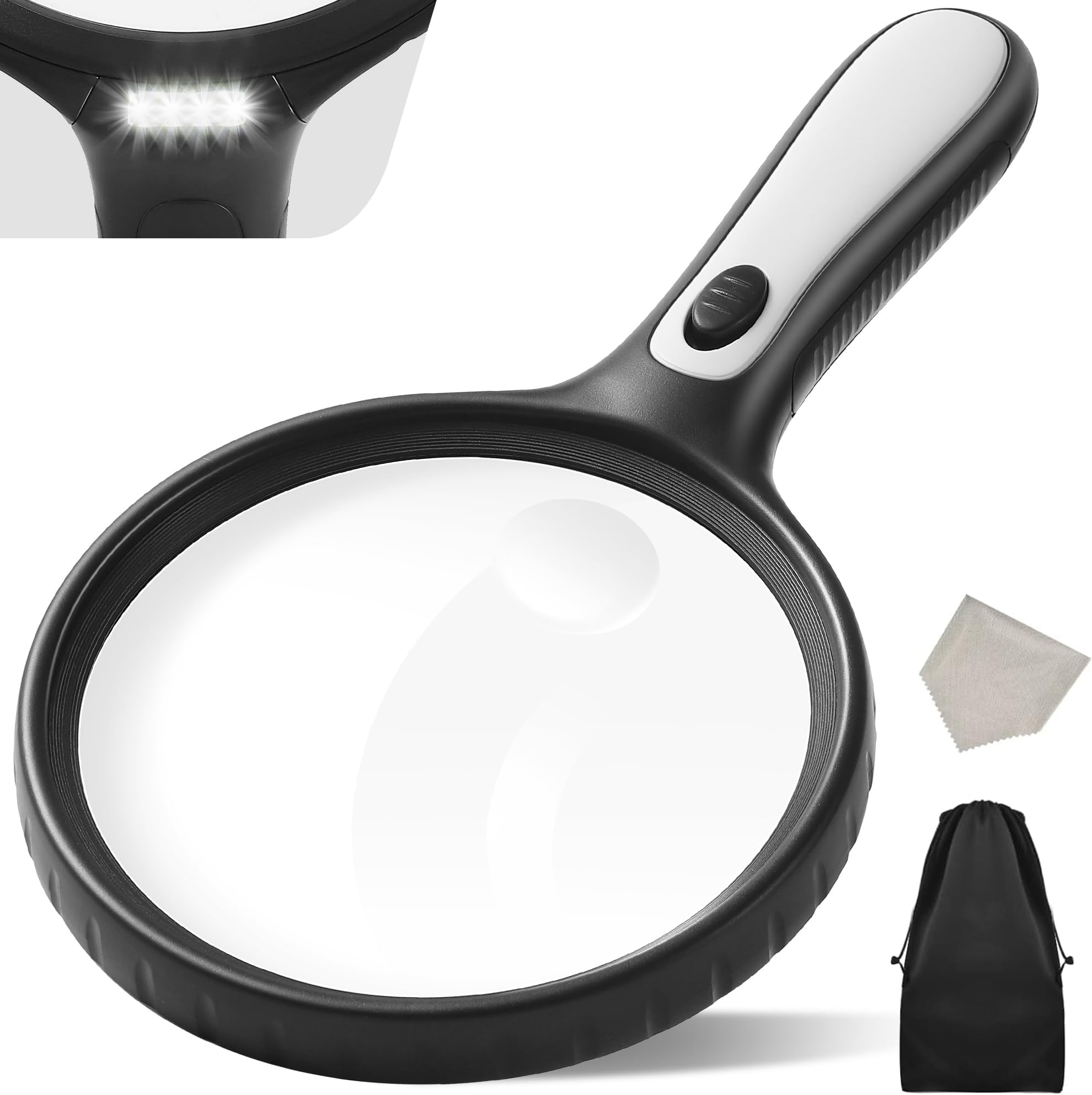 Amazon.com: 5 Inch 15x Handheld Magnifying Glass - Clear Glass Lens ...