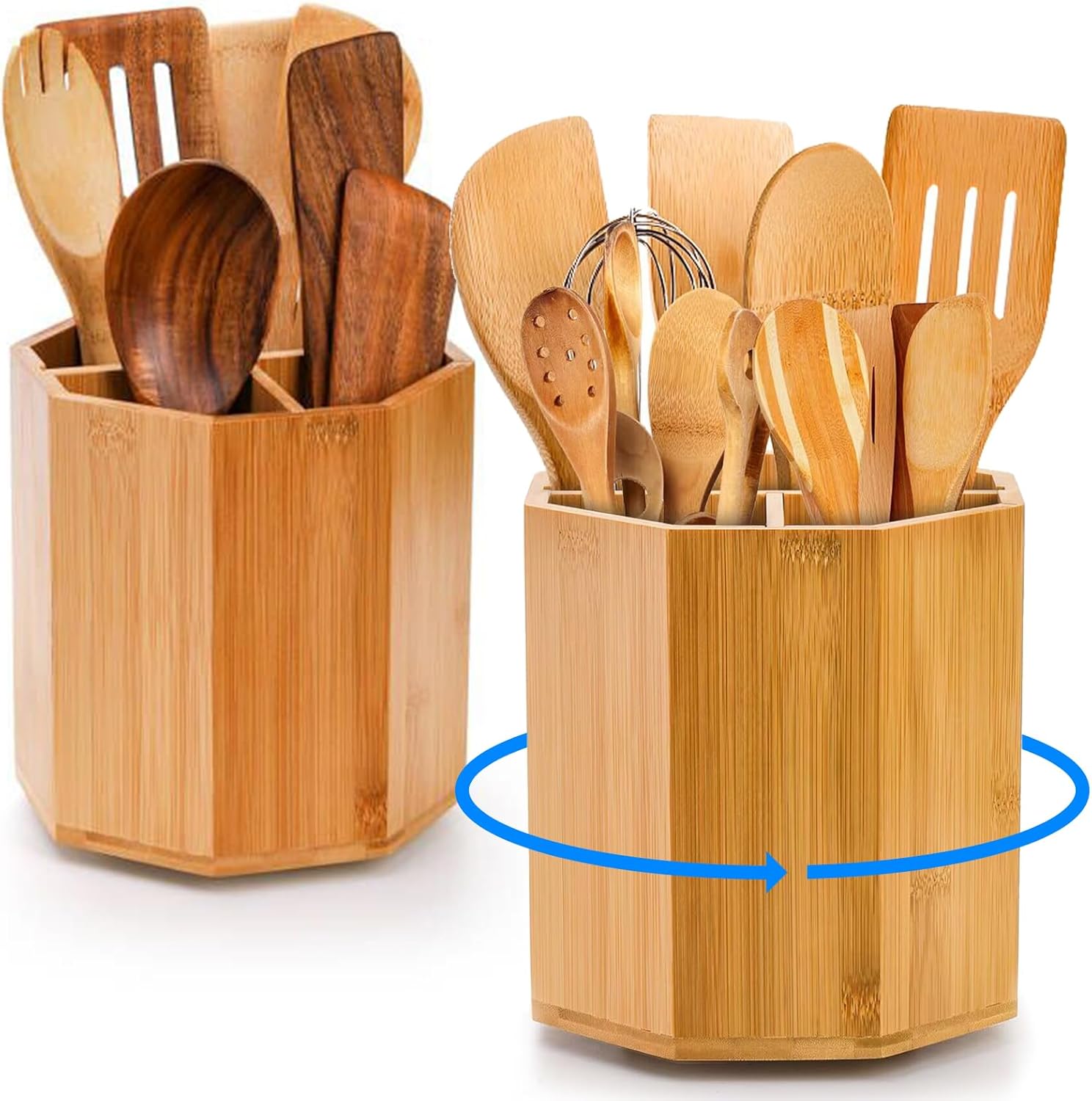 Amazon.com: Mezchi 2 Pack 360° Rotating Kitchen Utensil Holder for ...