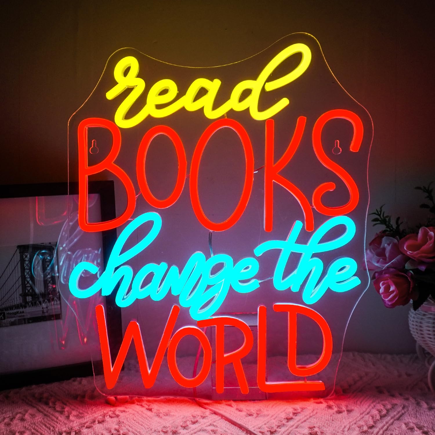 Ineonlife Read Books Change the World Neon Sign, Neon Signs for Wall ...