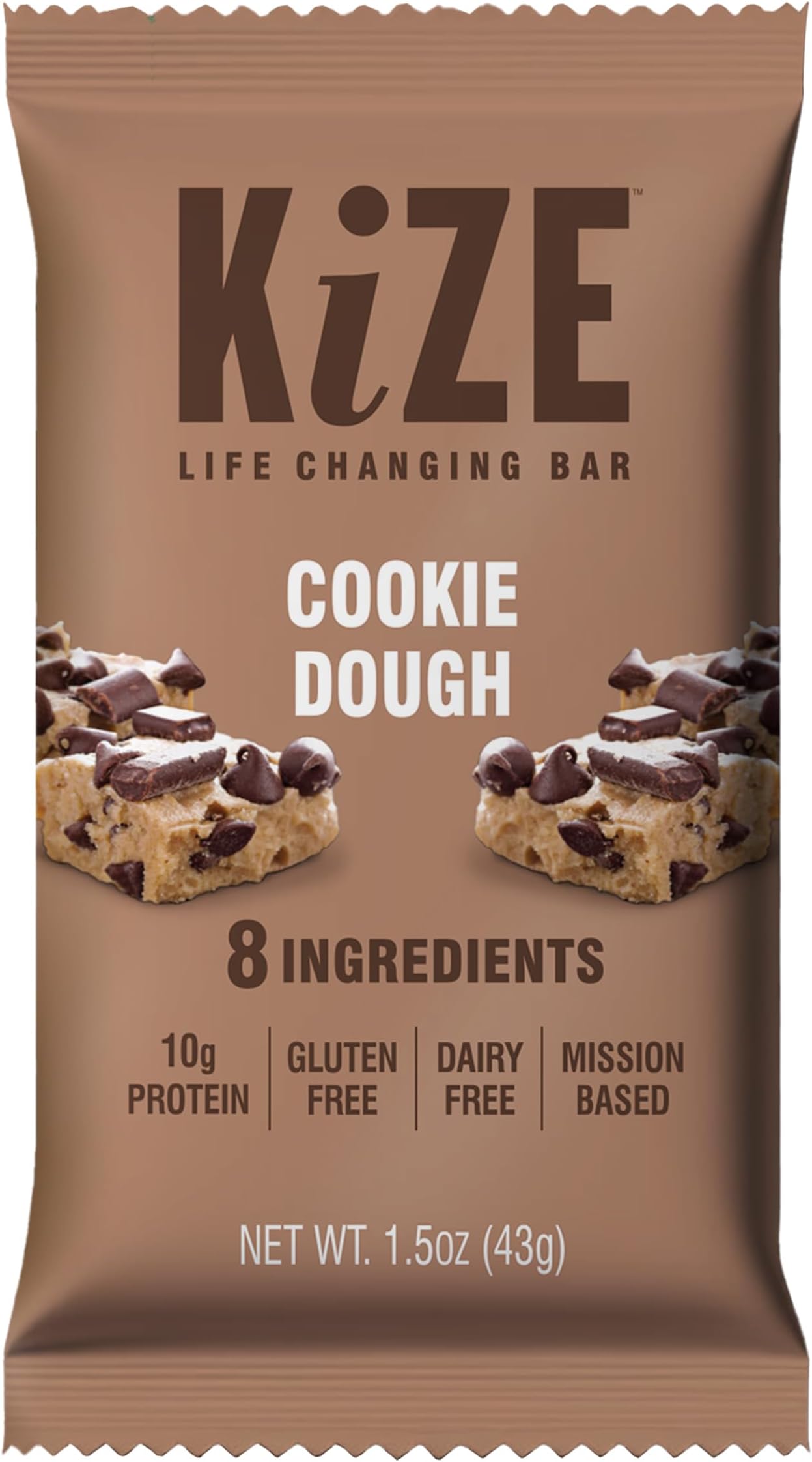 Amazon.com: KiZE Bars, 4 Count, Cookie Dough Flavor, High Protein ...