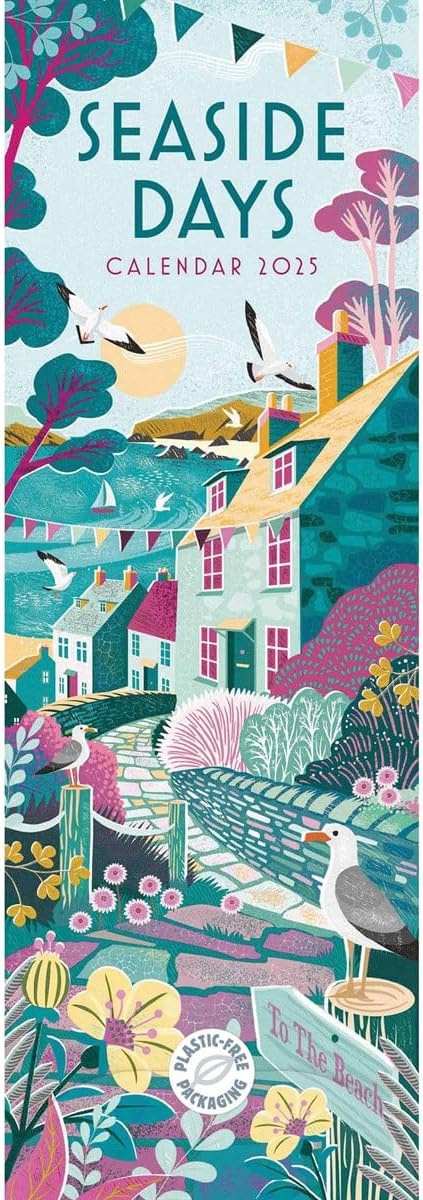 Seaside Days Slim Calendar 2025 (PFP) : Amazon.co.uk: Stationery ...
