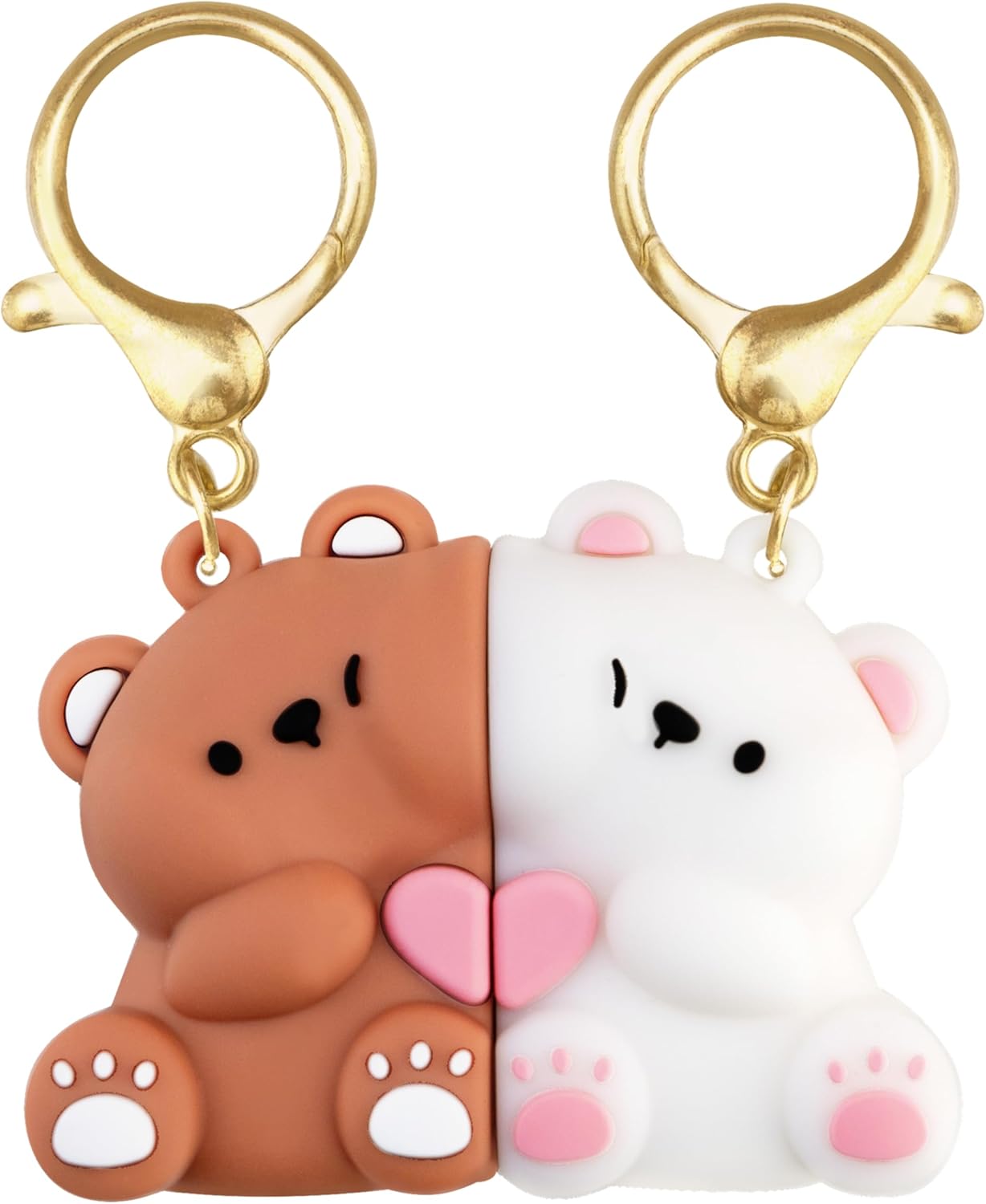 Auiremrti keychain set for couples, magnetic bear keychains ...