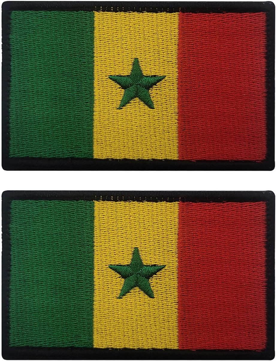 Amazon.com: 2 PCS AliPlus Senegal Flag Patches Embroidered Tactical Military Morale Patch ...