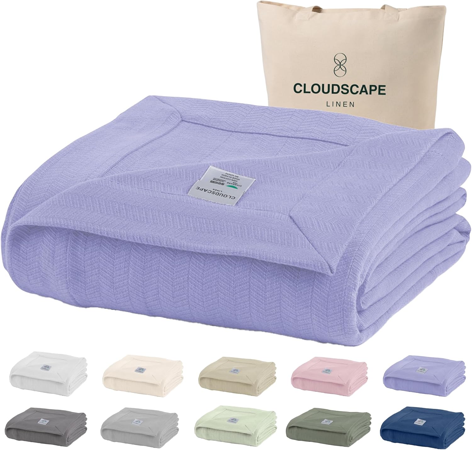Amazon.com: Cloud Scape Linen 100% Cotton Blanket King Size for Bed ...
