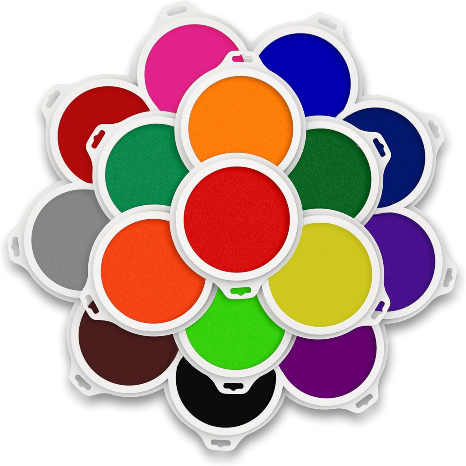 Amazon.com: Washable Ink Pads For Kids 16 Colors Large 18CM Fingerprint ...