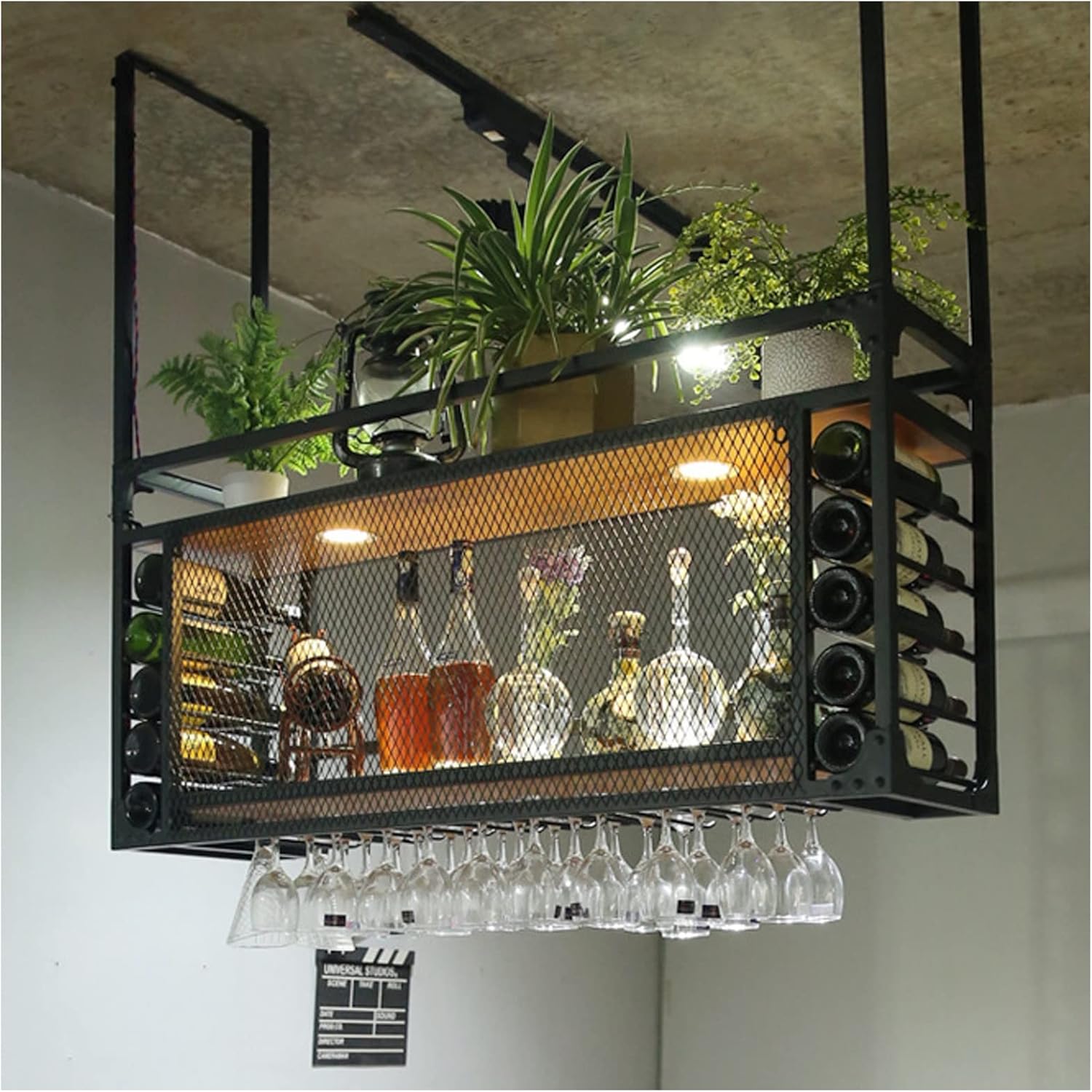 Amazon.com: Ceiling Wine Glass Rack, Wine Glass Holder, Hanging Wine ...