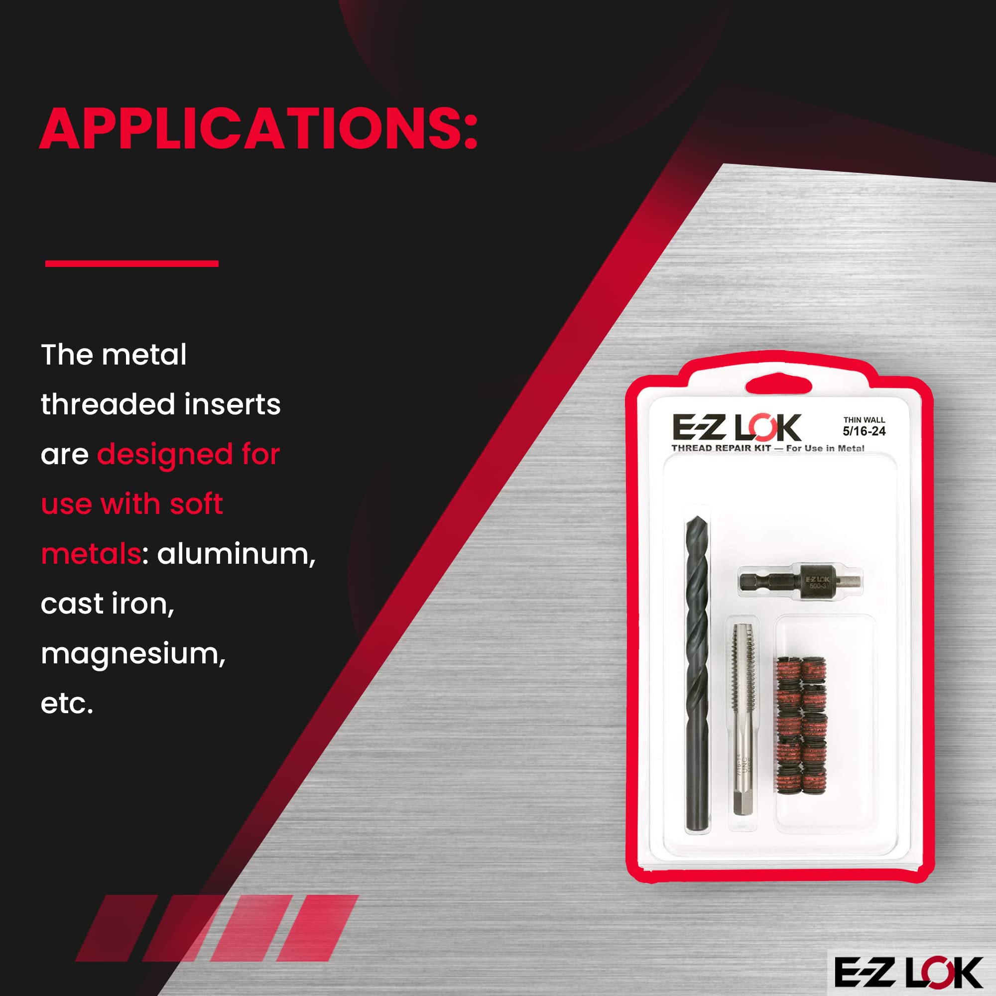 Snapklik.com : EZ-310-524 Thread Repair Kit For Metal Carbon Steel ...