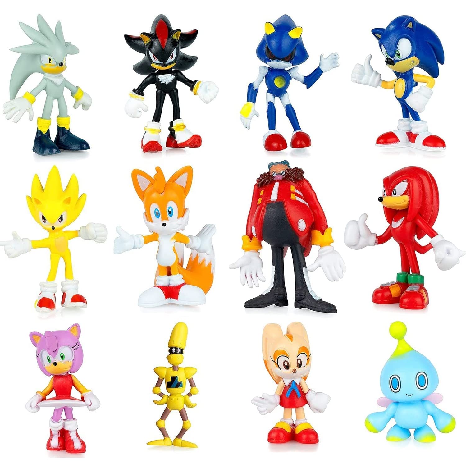 Ecqizer Sonic Action Figures Toys, 1.8-2 inch Tall- Sonic Figures Toys ...