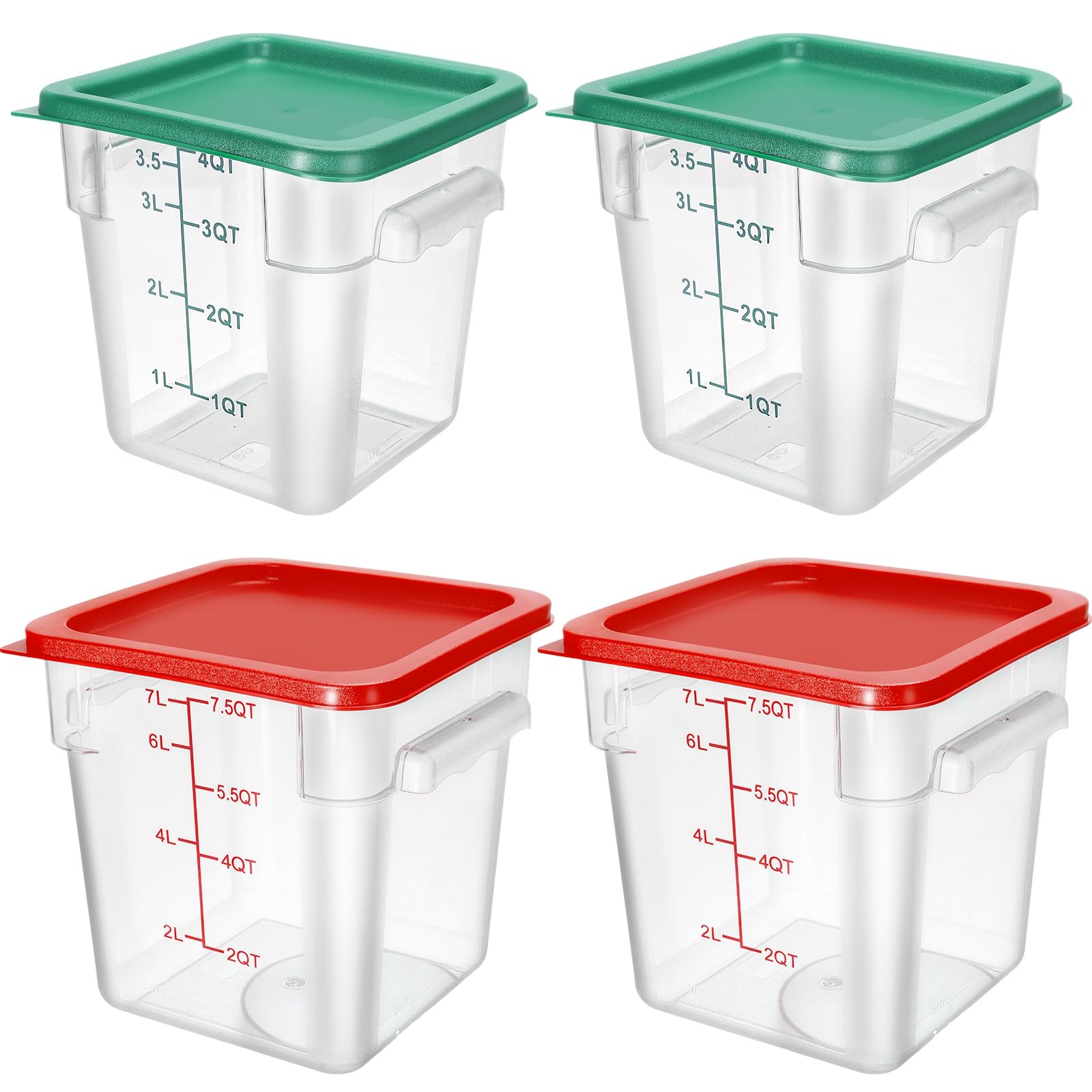 Amazon.com: Lallisa 4 Pcs Food Storage Containers with Scales 8 qt and ...