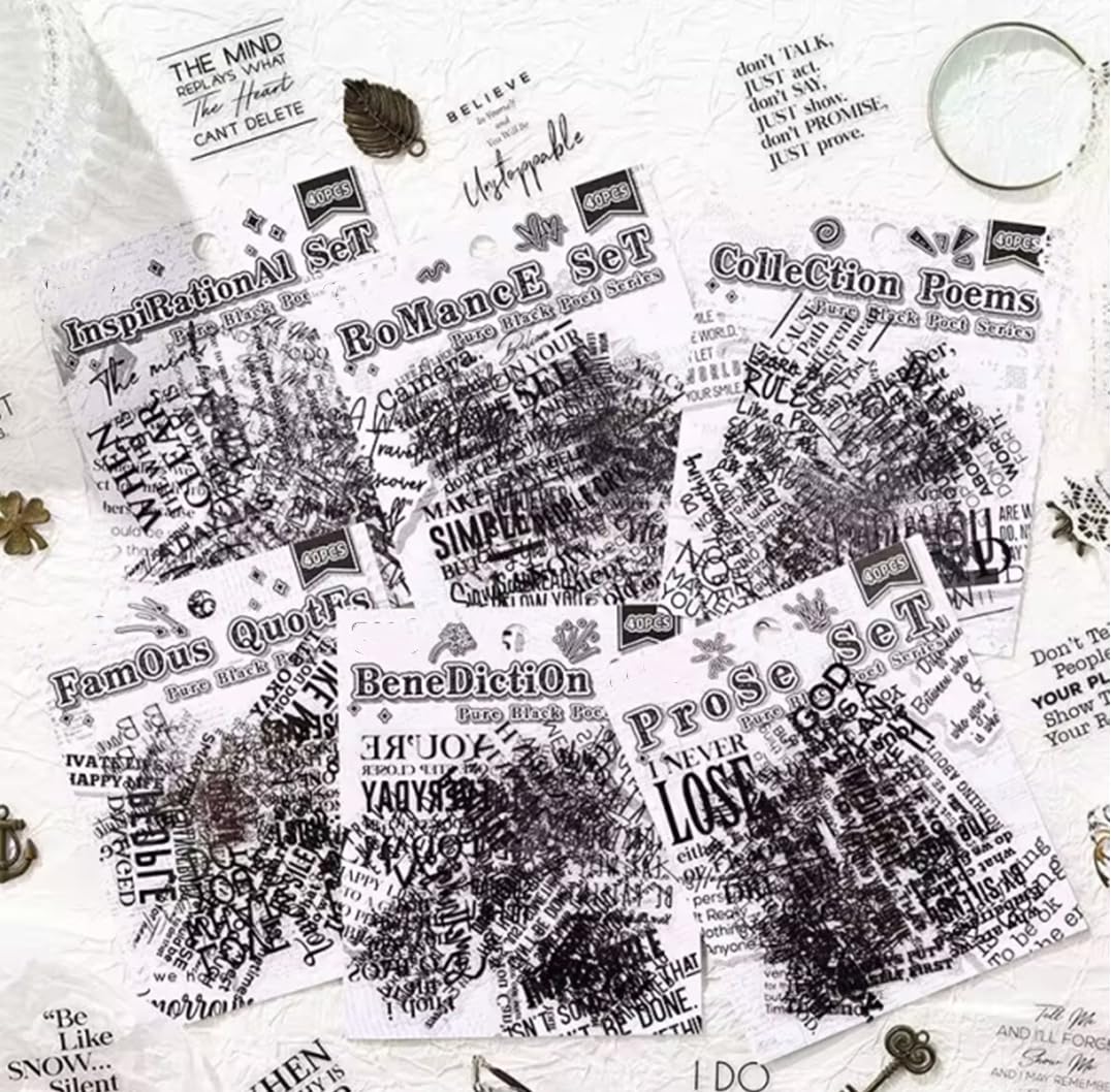 Amazon.com: 240 Pieces Transparent Inspirational Stickers Black English ...