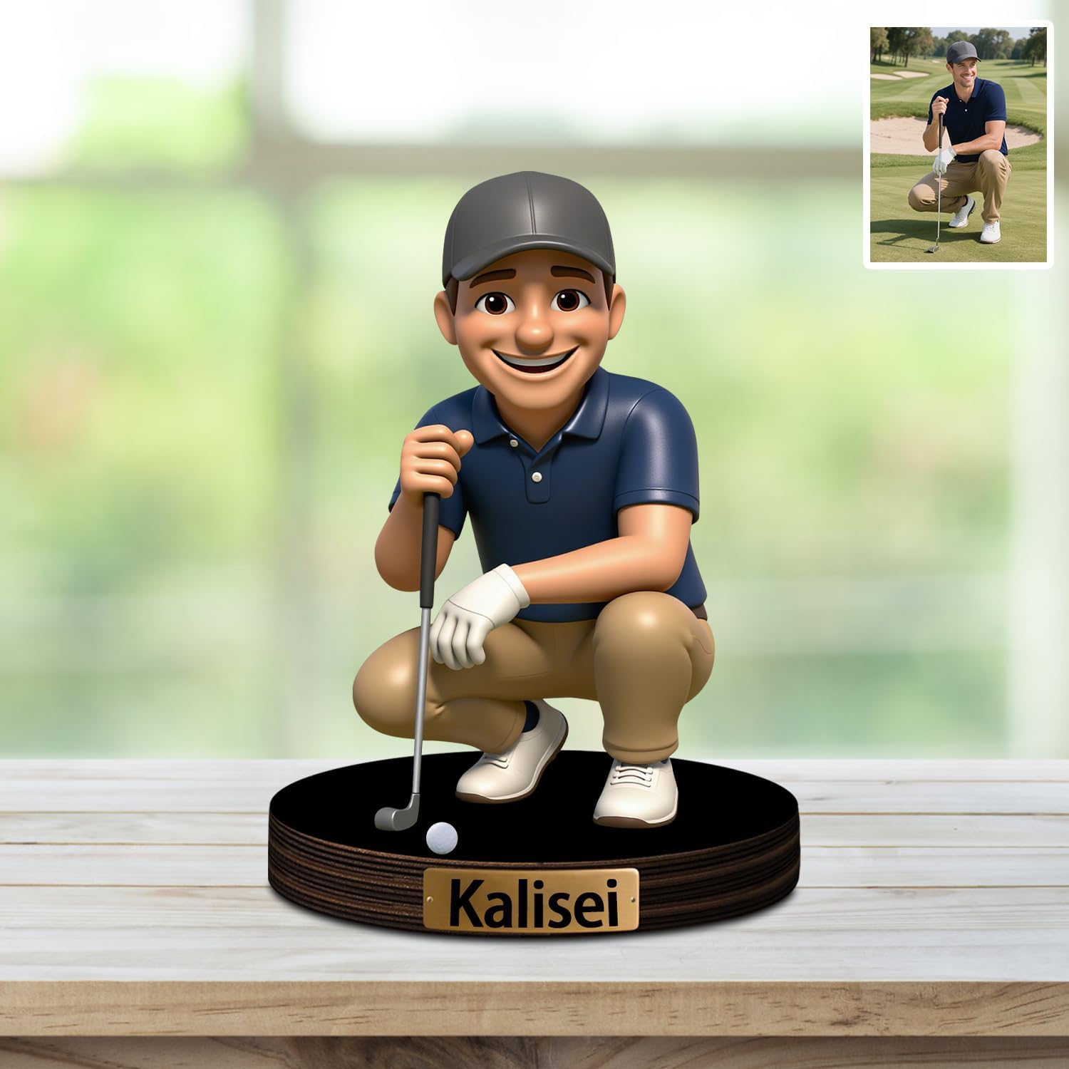 Amazon.com: SweetJECCU Personalized Golf Figurine Acrylic Desk Ornament ...
