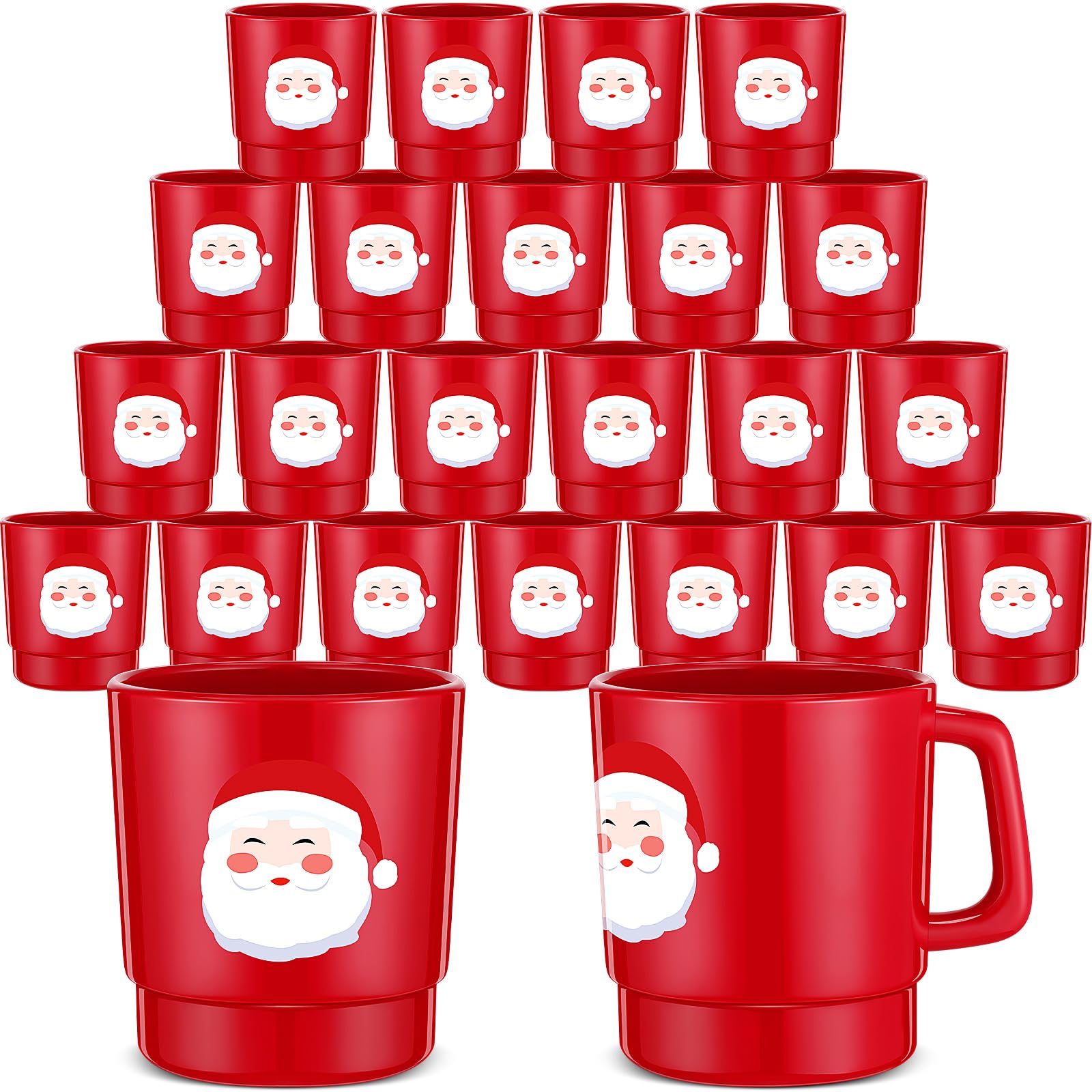 Amazon.com: Sliner 24 Pieces Santa Face Mugs for Christmas, 11oz ...