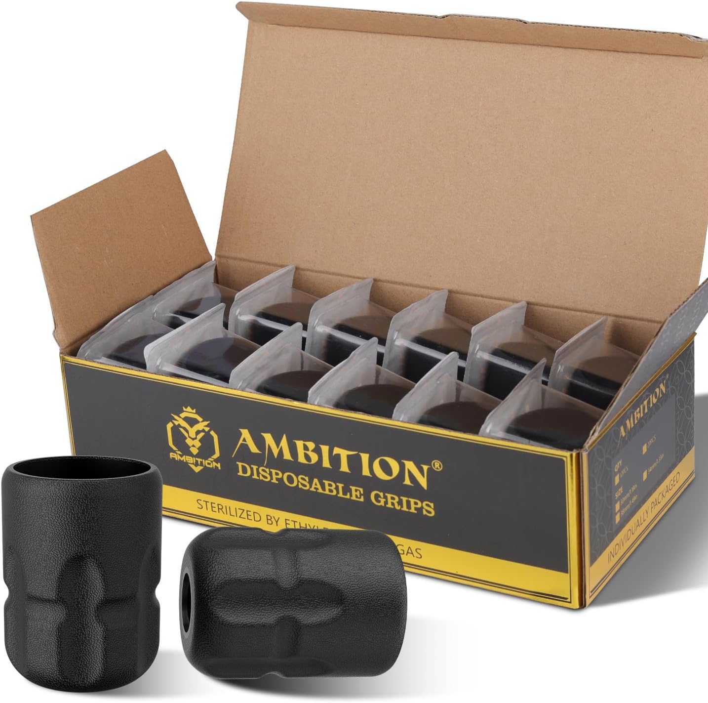 Amazon.com: Ambition Soldier P2 Disposable Tattoo Grips - 12Pcs 38mm ...