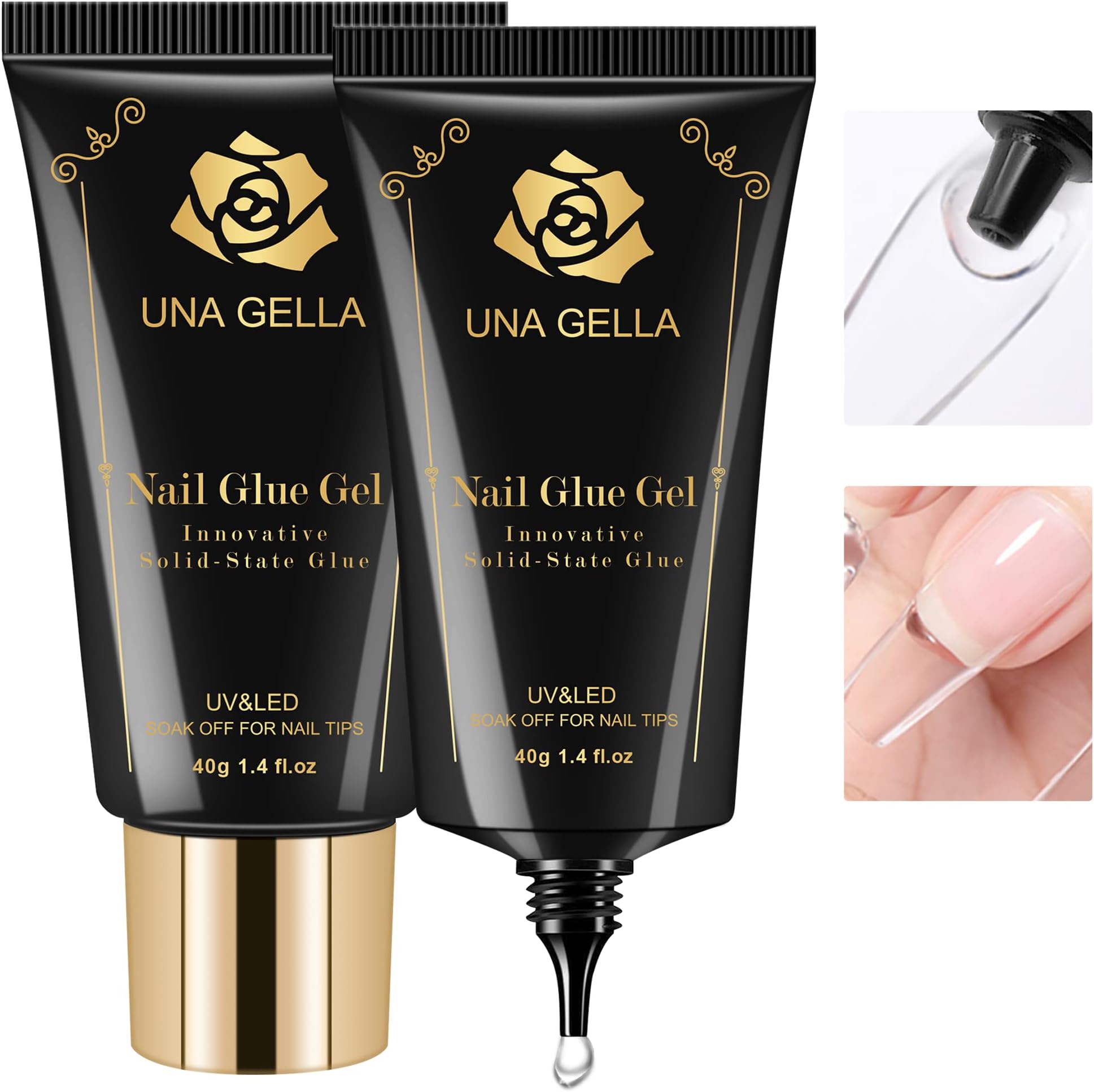 Amazon.com: UNA GELLA Gel Nail Glue 80g Super Strong U V Solid Soft Gel ...