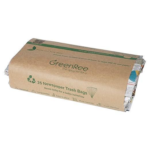 GreenRee Bio-Degradable Newspaper Bag | Garbage | Trash Bag Upcycled ...