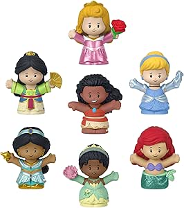Amazon.com: Fisher-Price Little People Disney Princess Toys, Set of 7 ...