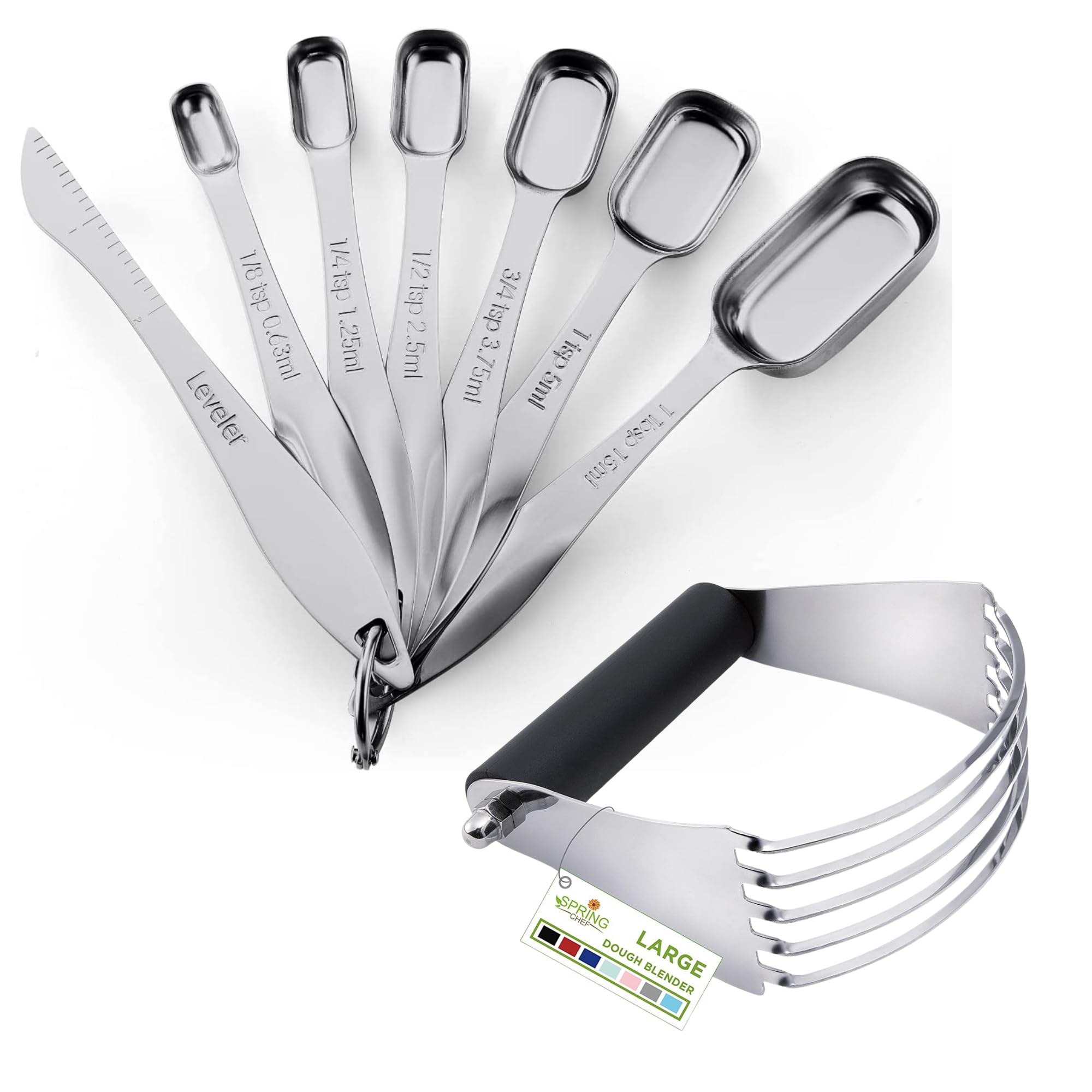 Amazon.com: Spring Chef Stainless Steel Rectangular Measuring Spoons ...
