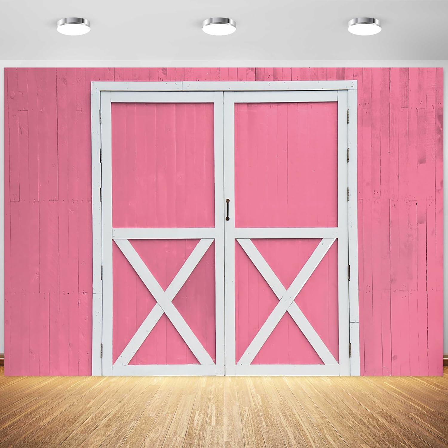 Amazon.com : 7x5ft Pink Wooden Barn Door Backdrop Western Farm Cowgirl ...