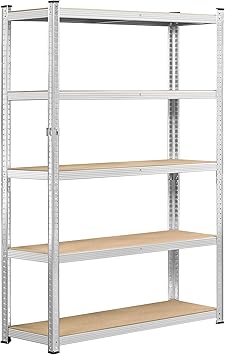 Amazon.com: Topeakmart 5-Tier Utility Shelves, Metal Storage Shelves ...