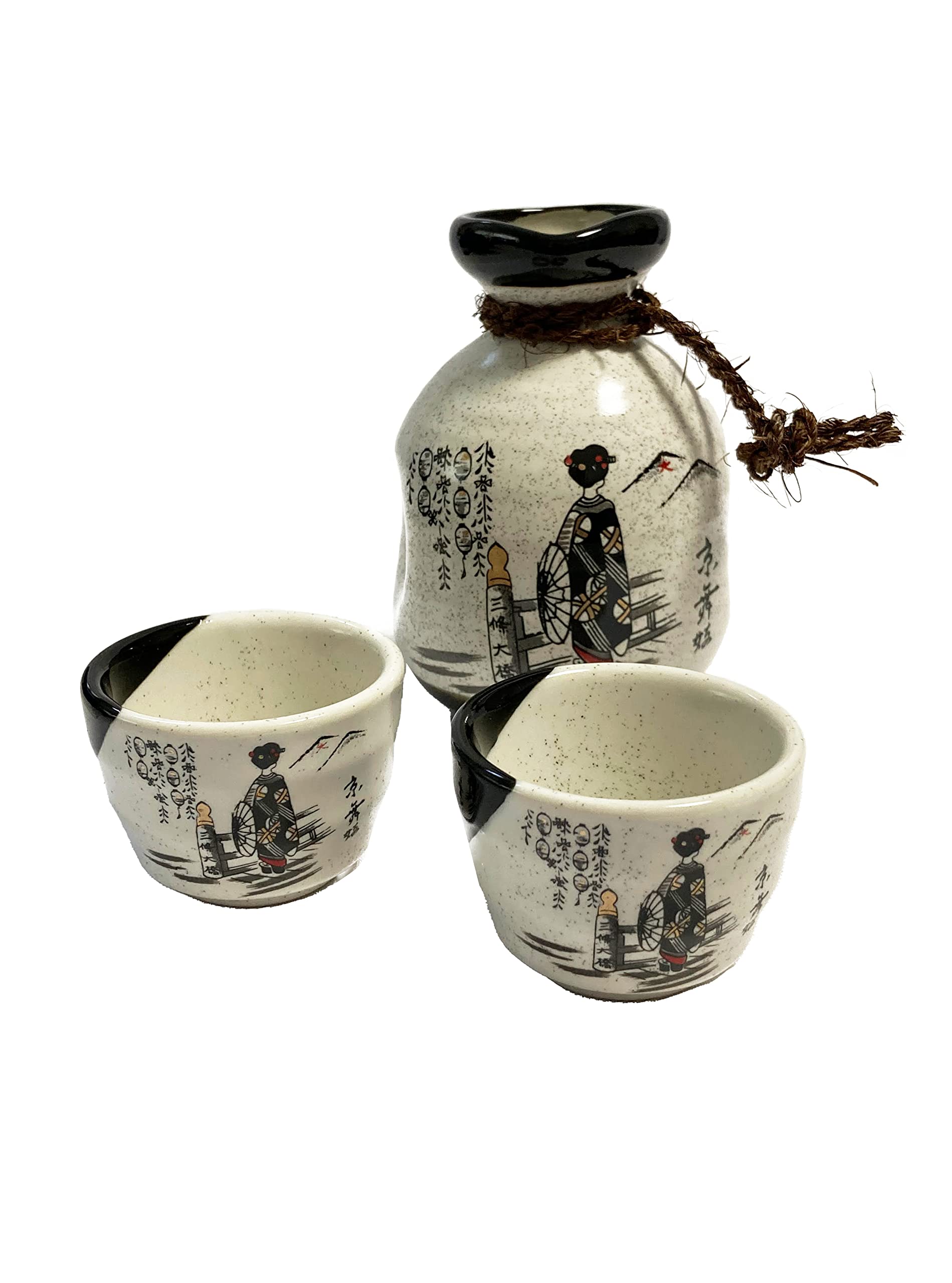 Buy MAIKO Design Japanese Traditional Ceramic SAKE 3 items Set. 1 ...