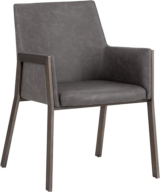 Sunpan Ikon 103154 Bernadette Armchair - Antique Brass - Kendall Grey