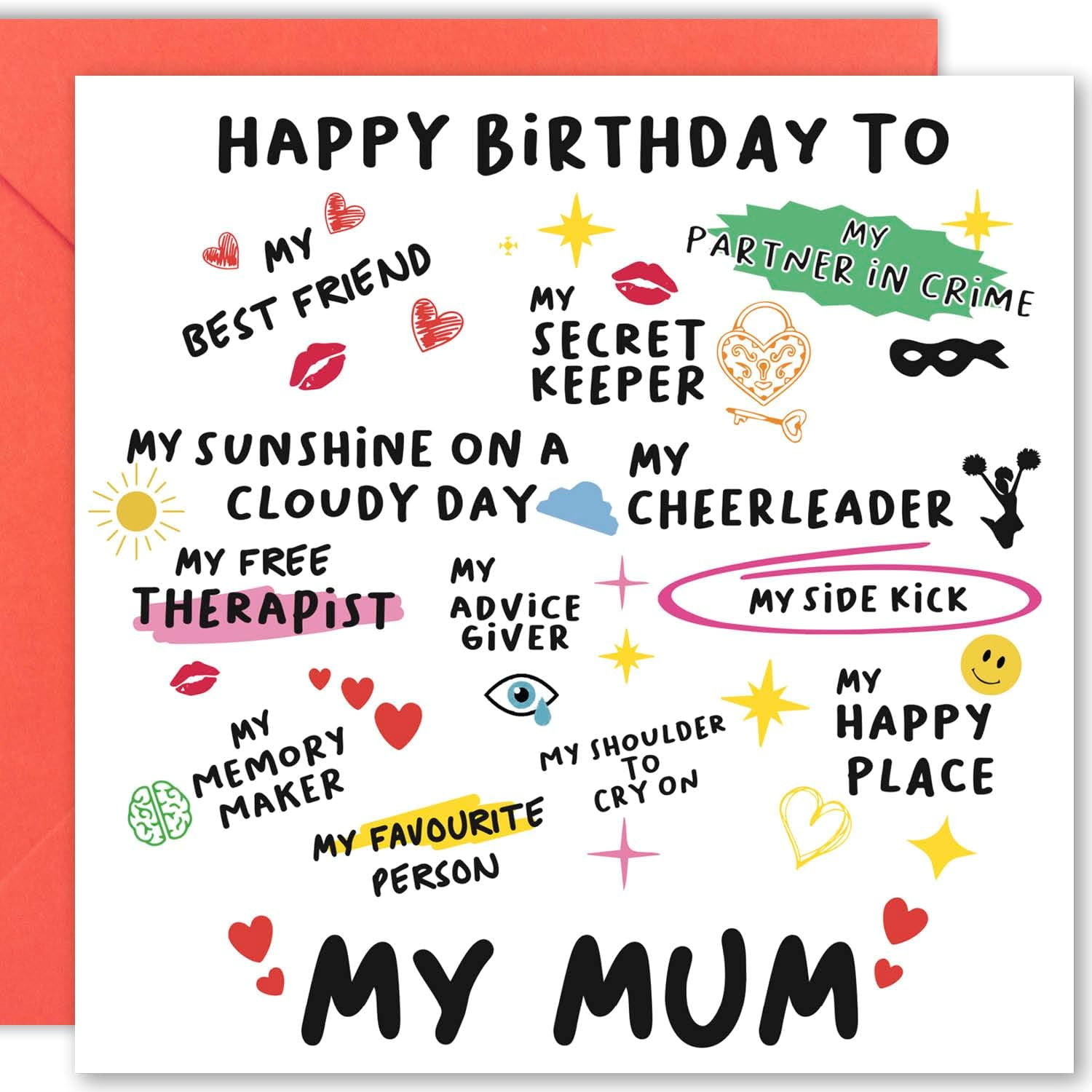 Cult Kitty Mum Birthday Card - Happy Birthday Mum, Mummy, Mother, Mam ...