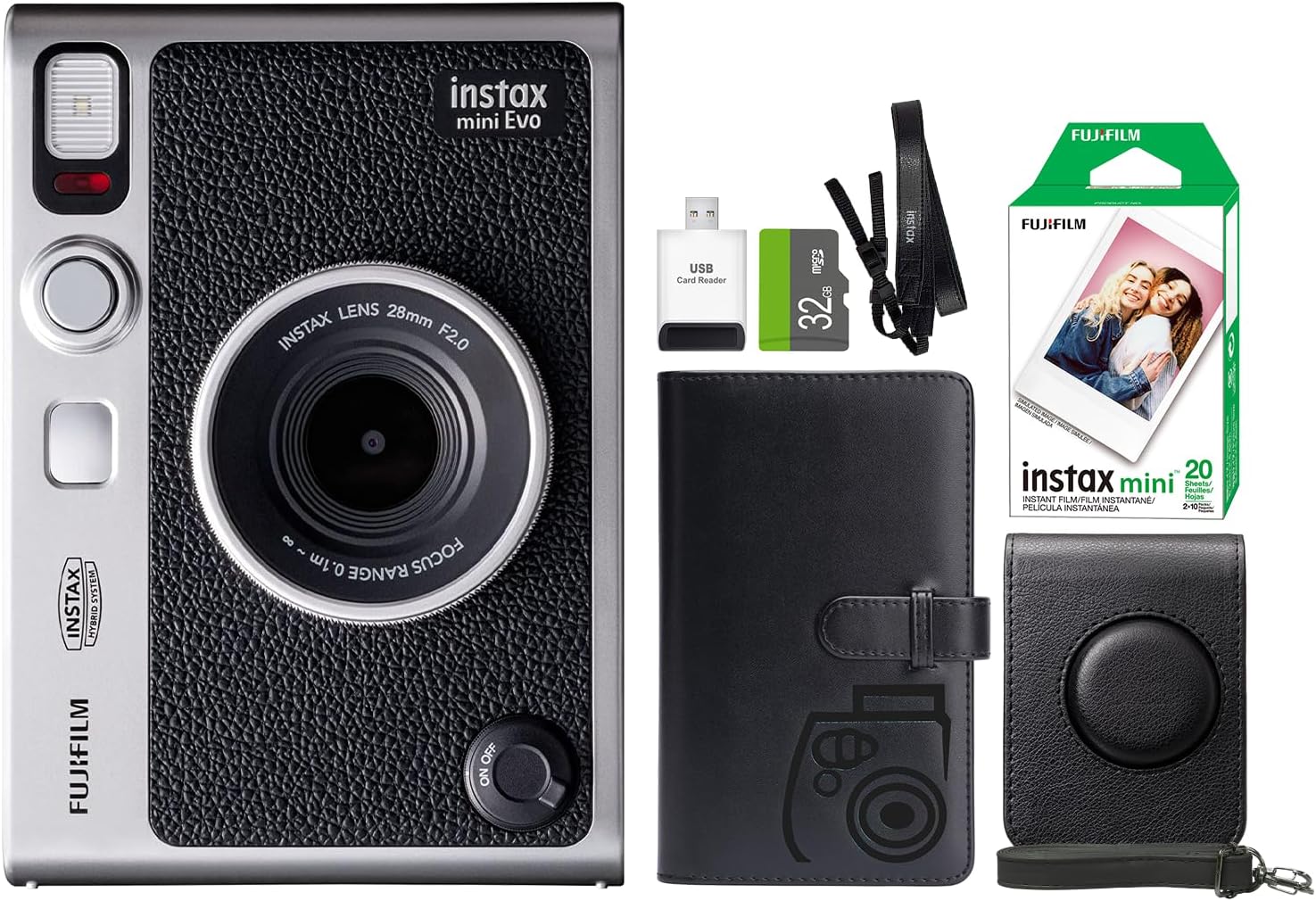 Amazon.com : FUJIFILM INSTAX Mini EVO Hybrid Instant Camera Black ...