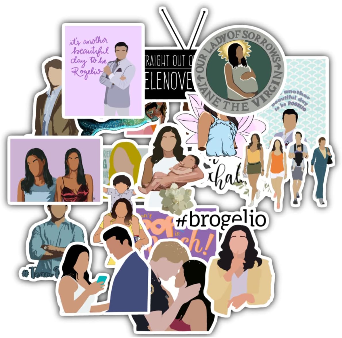 Amazon.com: 20 Pcs Stickers Packs Virgin Colorful of Aesthetic The ...