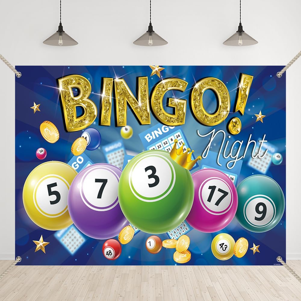 Amazon.com : Bellicremas Bingo Backdrop Billiards Winning Ball Game ...