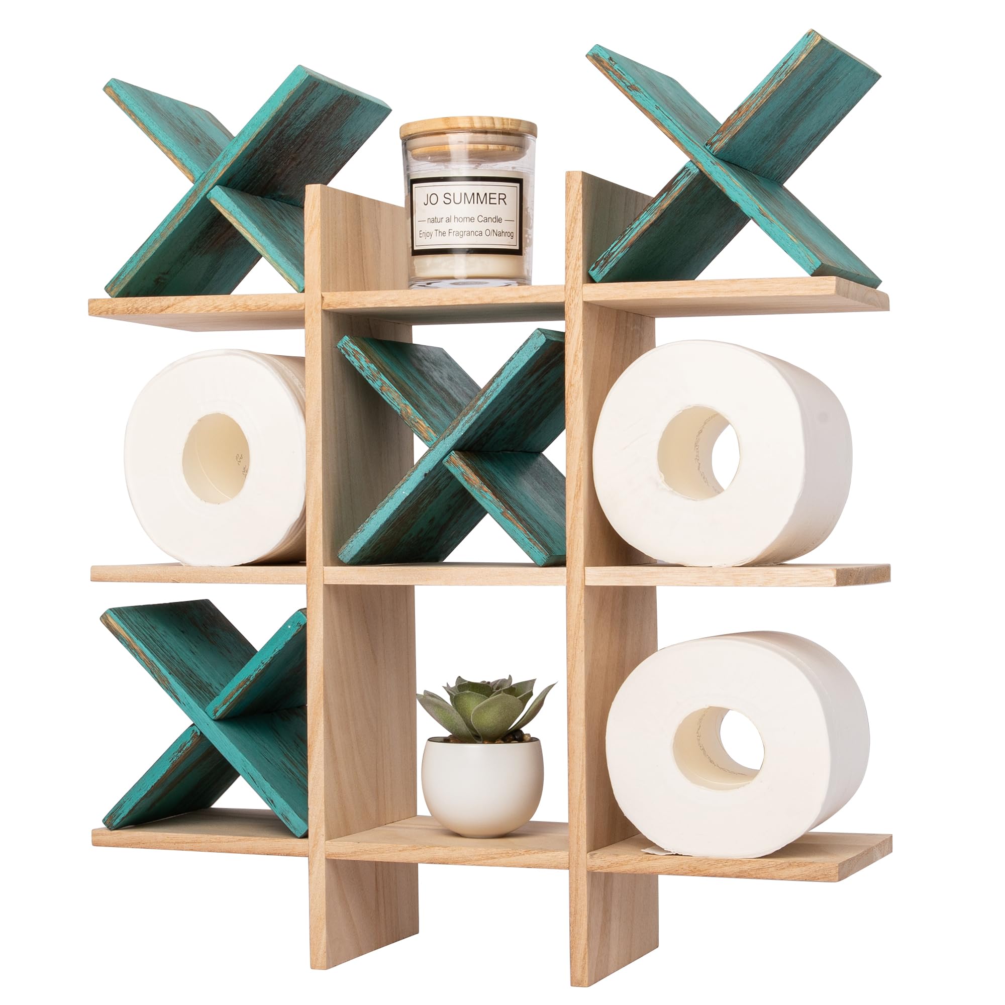 Snapklik.com : GENMOUS Handmade Tic Tac Toe Toilet Paper Holder Stand