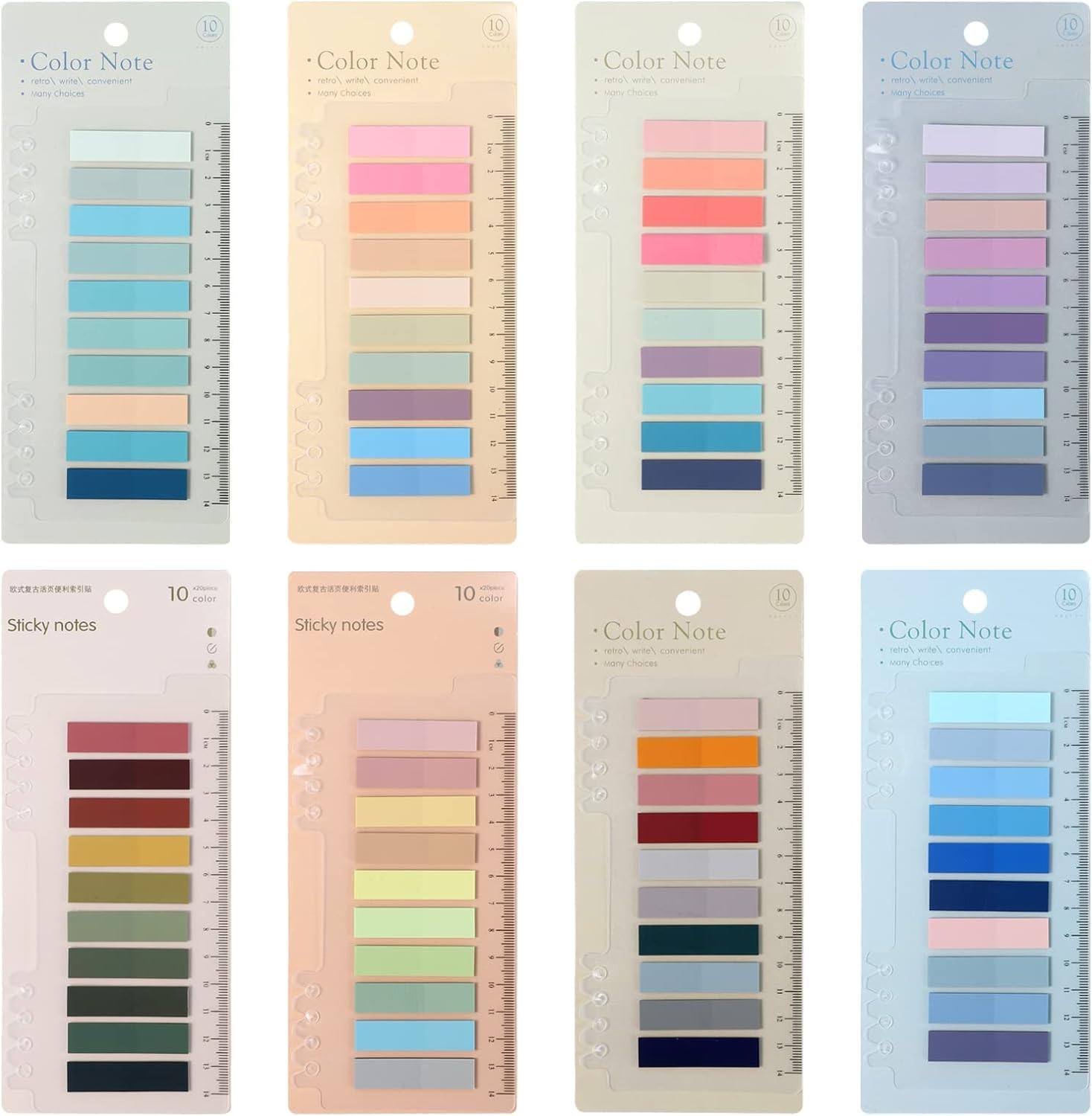 1600 Pcs Writable Sticky Index Tabs,8 Pack Sticky Notes Tabs 80 Colors ...