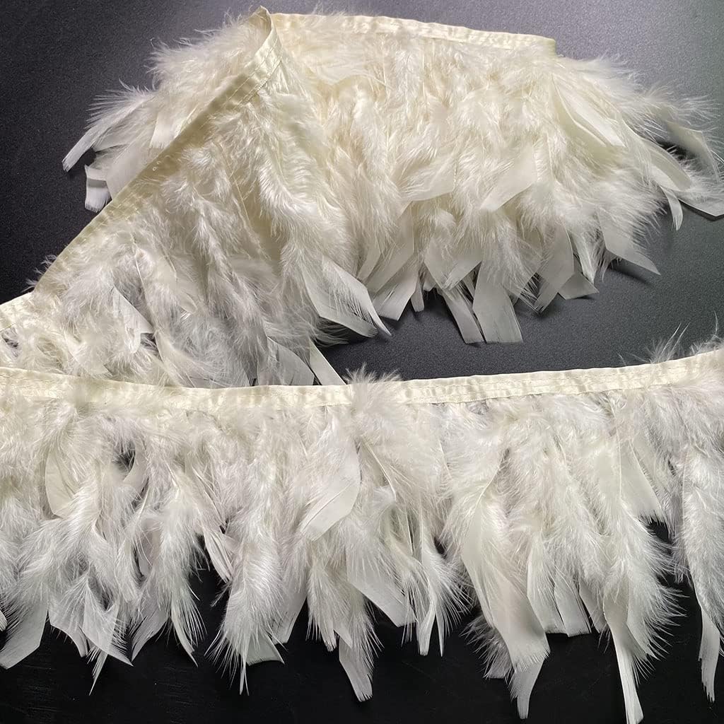 Amazon.com: Shekyeon Turkey Feathers Fringe Trim for Party Clothing DIY ...