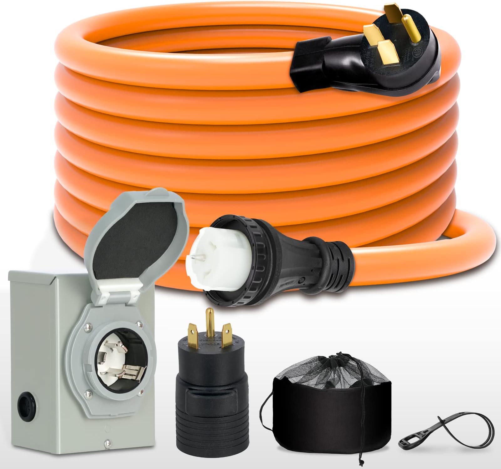 Amazon.com: HEATZEN 50 Amp 25FT Generator Cord and Power Inlet Box ...